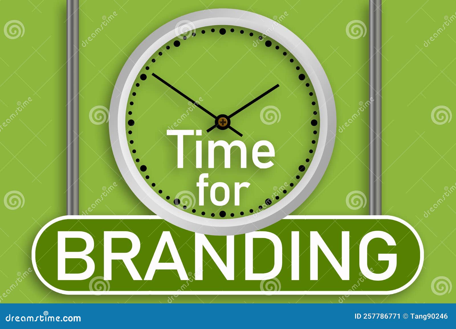Time for Branding Text Message with Clock and Sign Board Stock ...