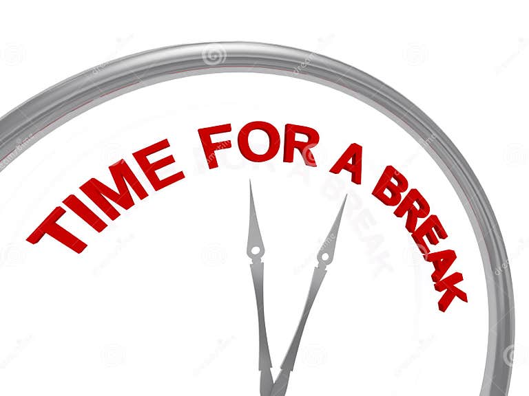 Time for a break on clock stock illustration. Illustration of office ...