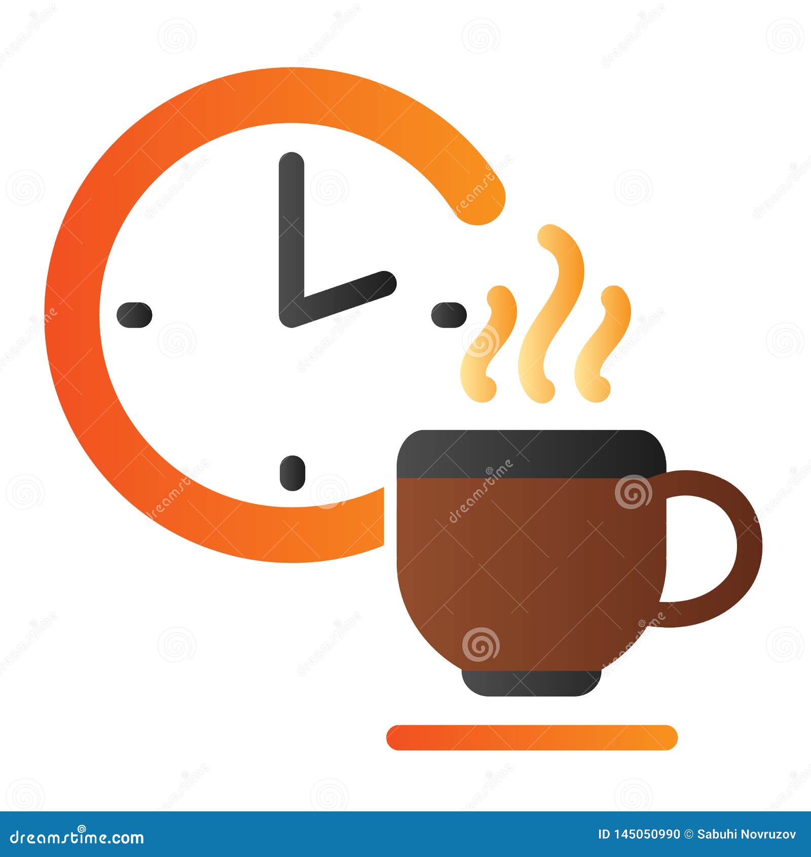 Time for Break Flat Icon. Coffee Break Color Icons in Trendy Flat Style ...