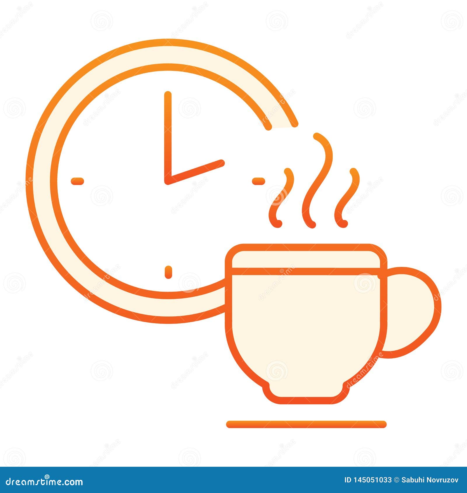 Time for Break Flat Icon. Coffee Break Orange Icons in Trendy Flat ...