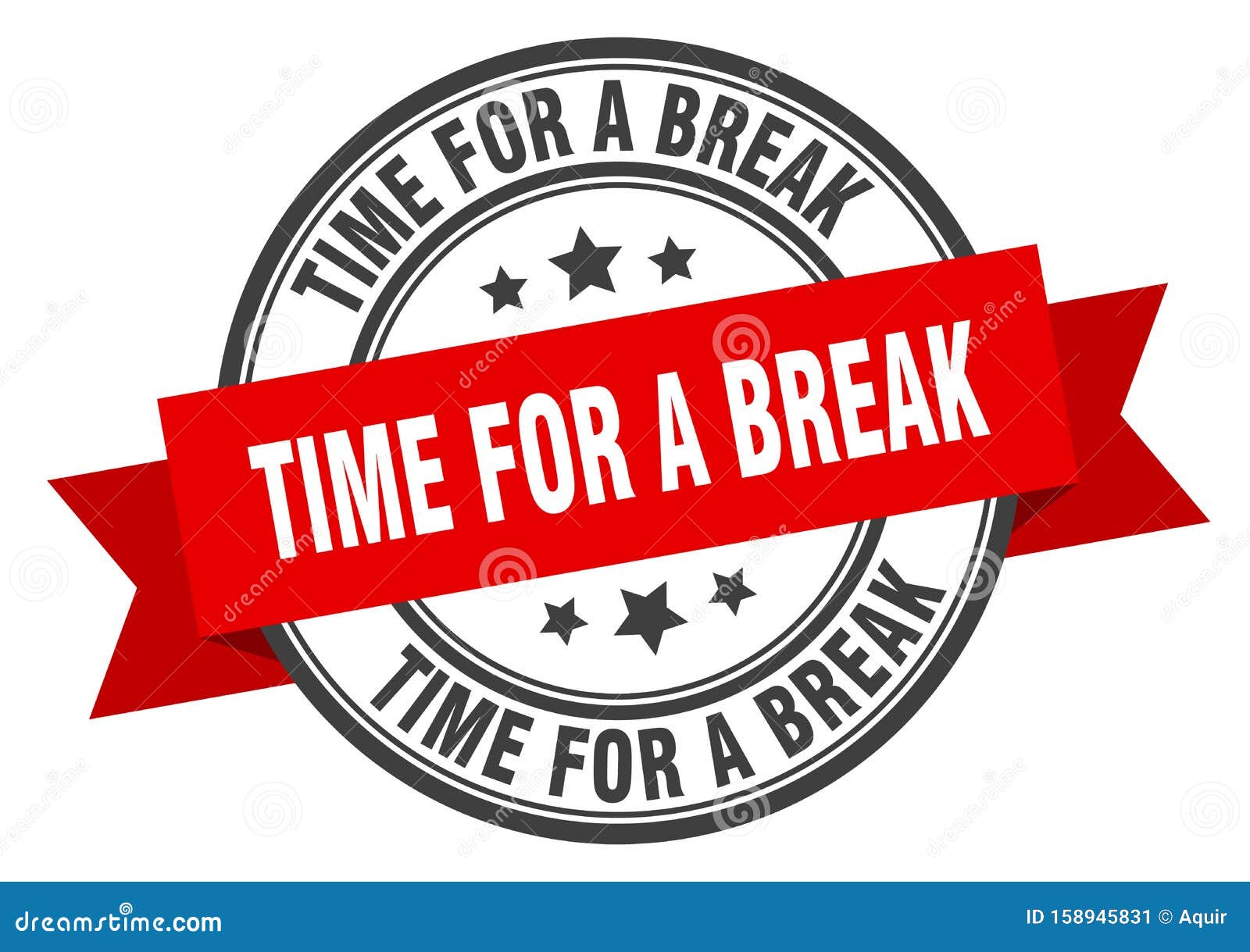 Time for a break label stock vector. Illustration of break - 158945831