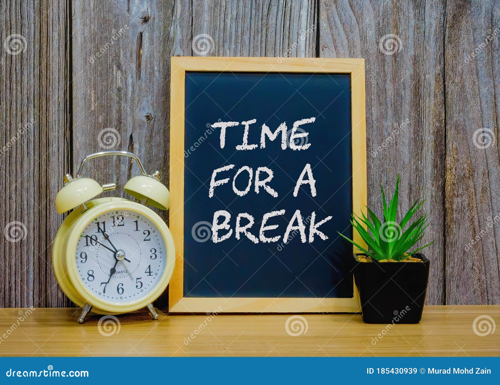 TIME for a BREAK Text in White Chalk Handwriting Stock Image - Image of ...