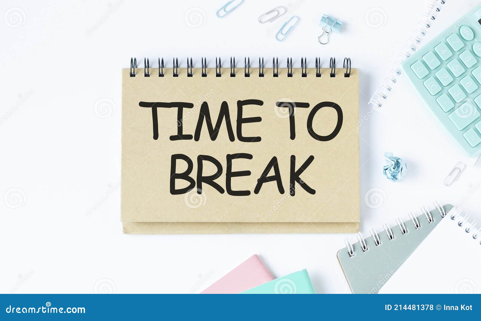 Time for a Break Text Written on Notebook Page Stock Photo - Image of ...