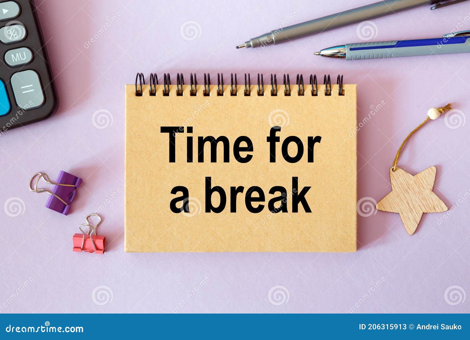 Time for a Break is Written on a Notepad Stock Image - Image of ...
