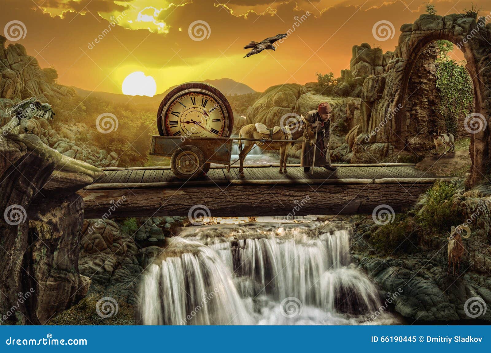 Time bridge stock image. Image of animals, figment, fiction - 66190445
