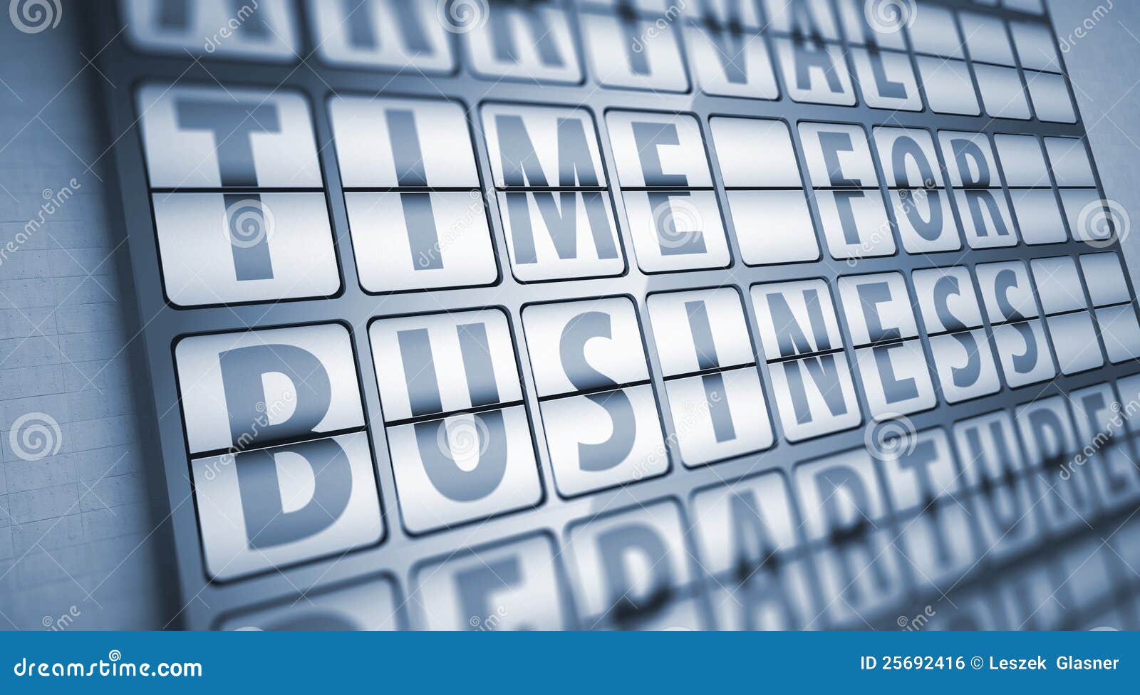 Time for Business Information on Display Board Stock Illustration ...