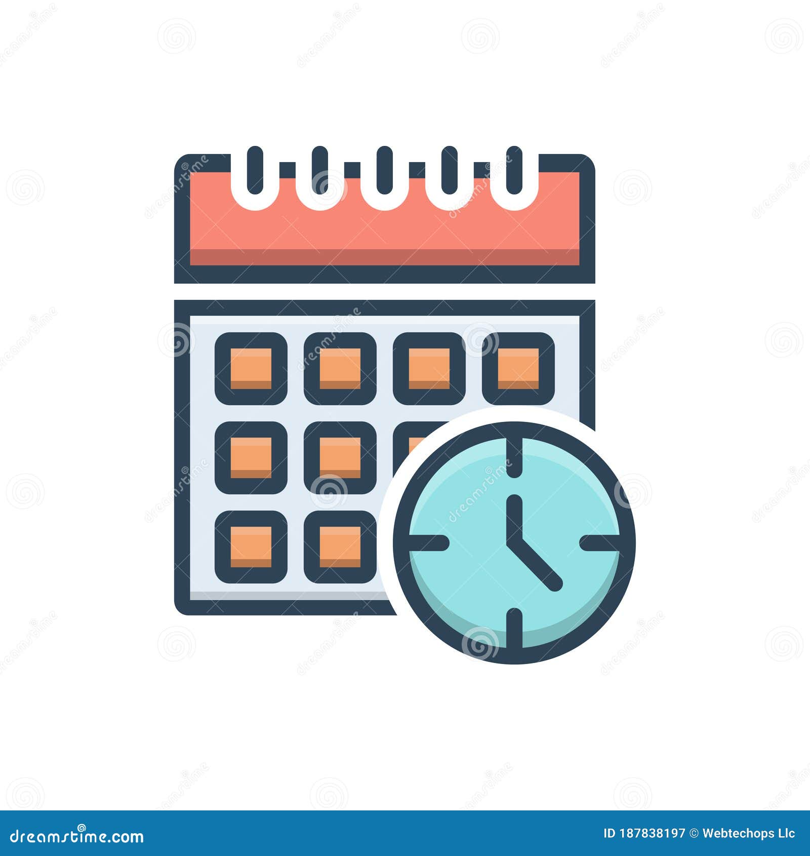 Color Illustration Icon for Time Calendar, Business and Calendar Stock ...