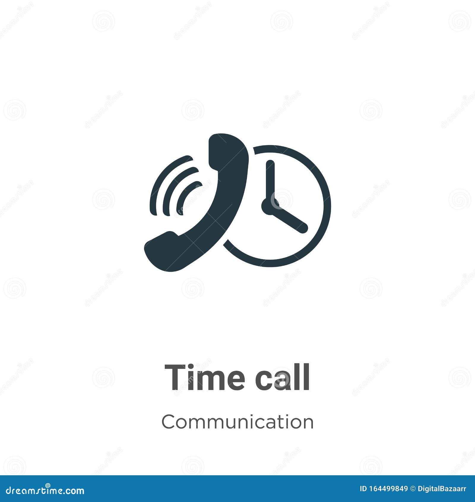 Time Call Vector Icon on White Background. Flat Vector Time Call Icon ...