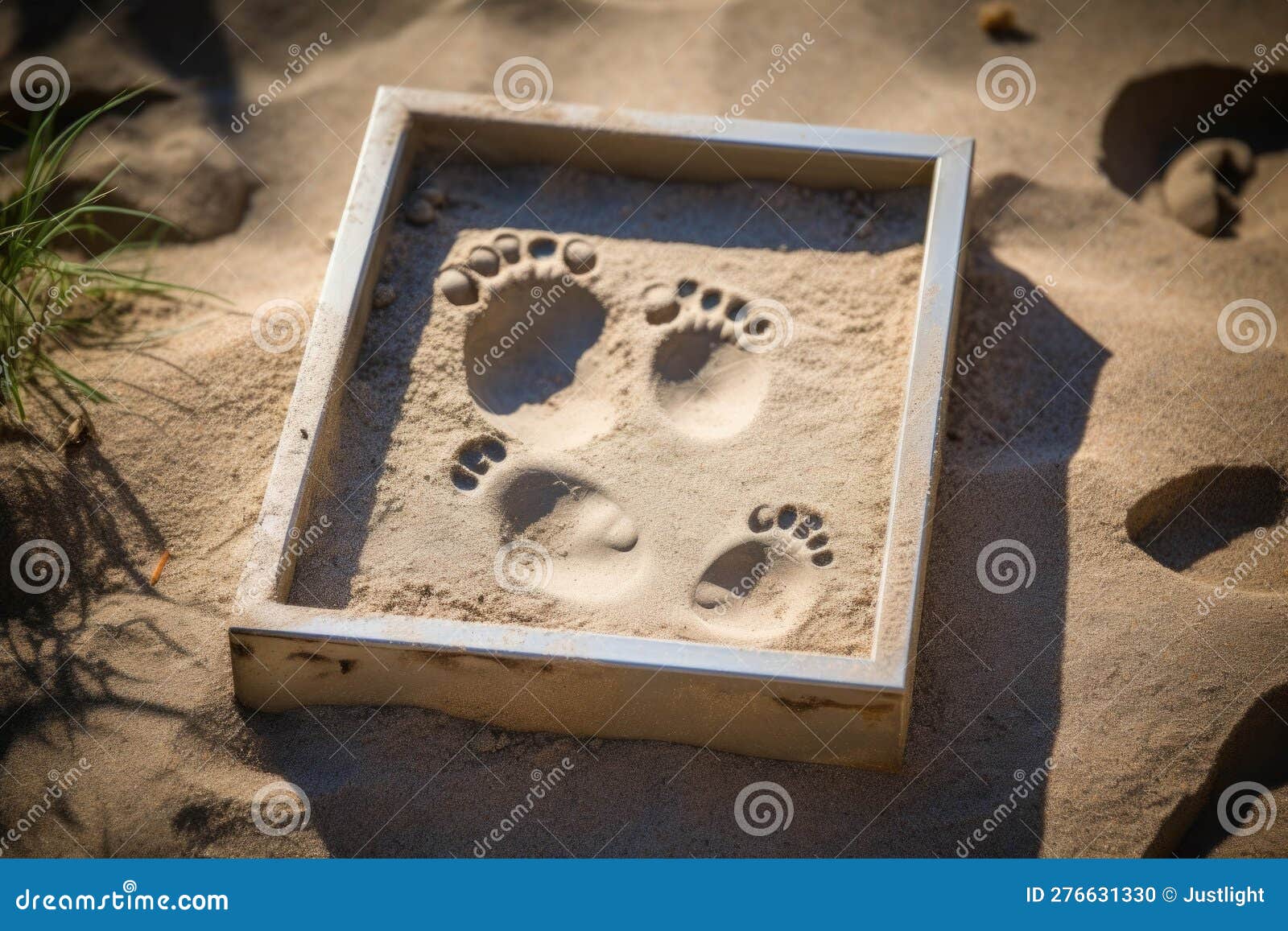 A Time Capsule in the Form of Footprints. Stock Illustration ...