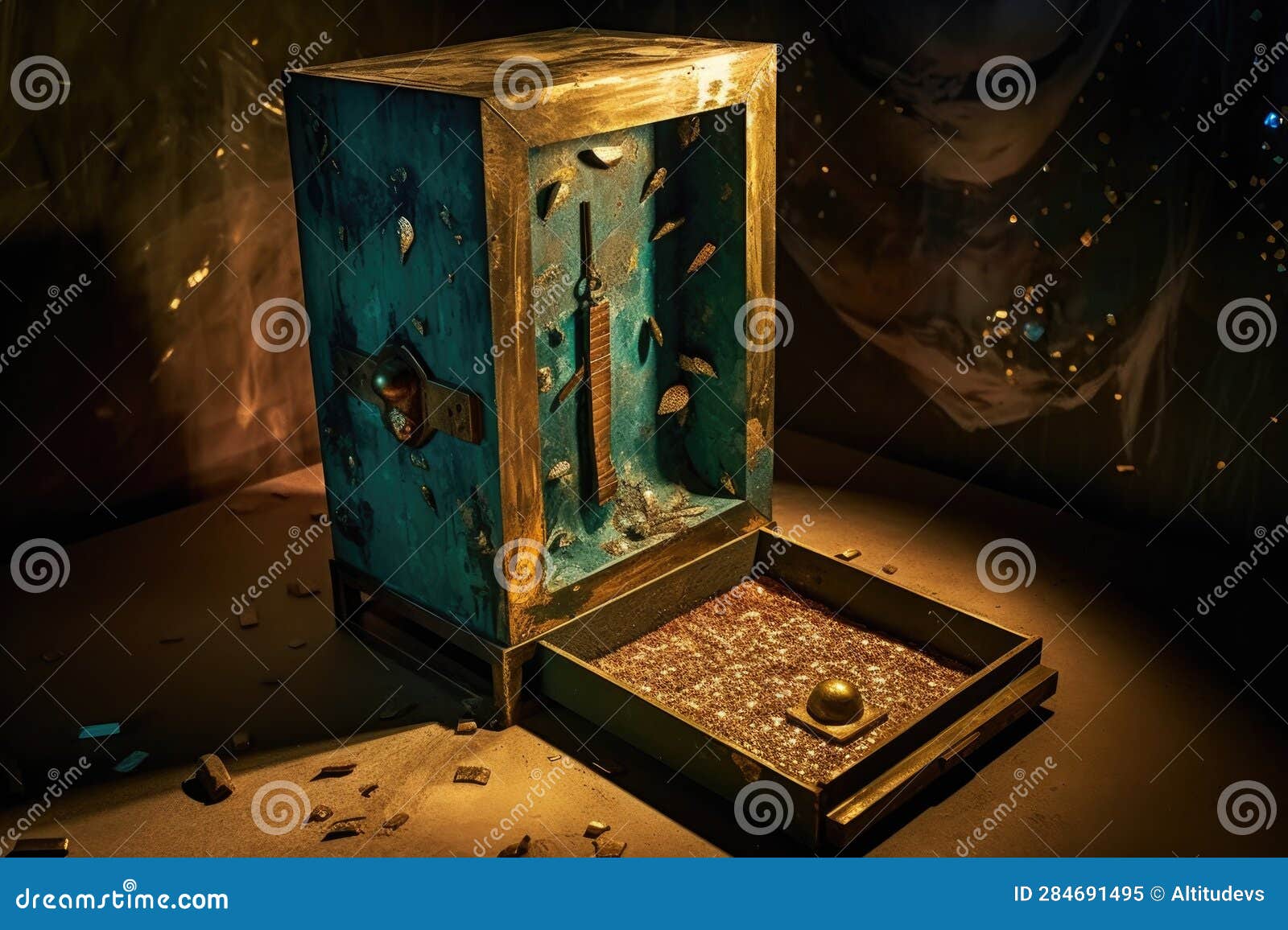 Time Capsule Opening Revealing a Hidden Message Stock Illustration ...