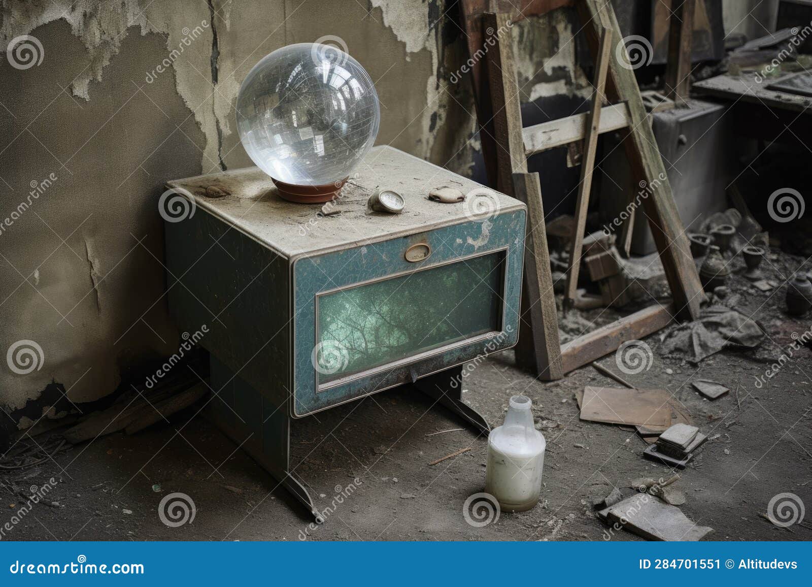 Time Capsule Placed Next To Modern Technology Stock Illustration ...