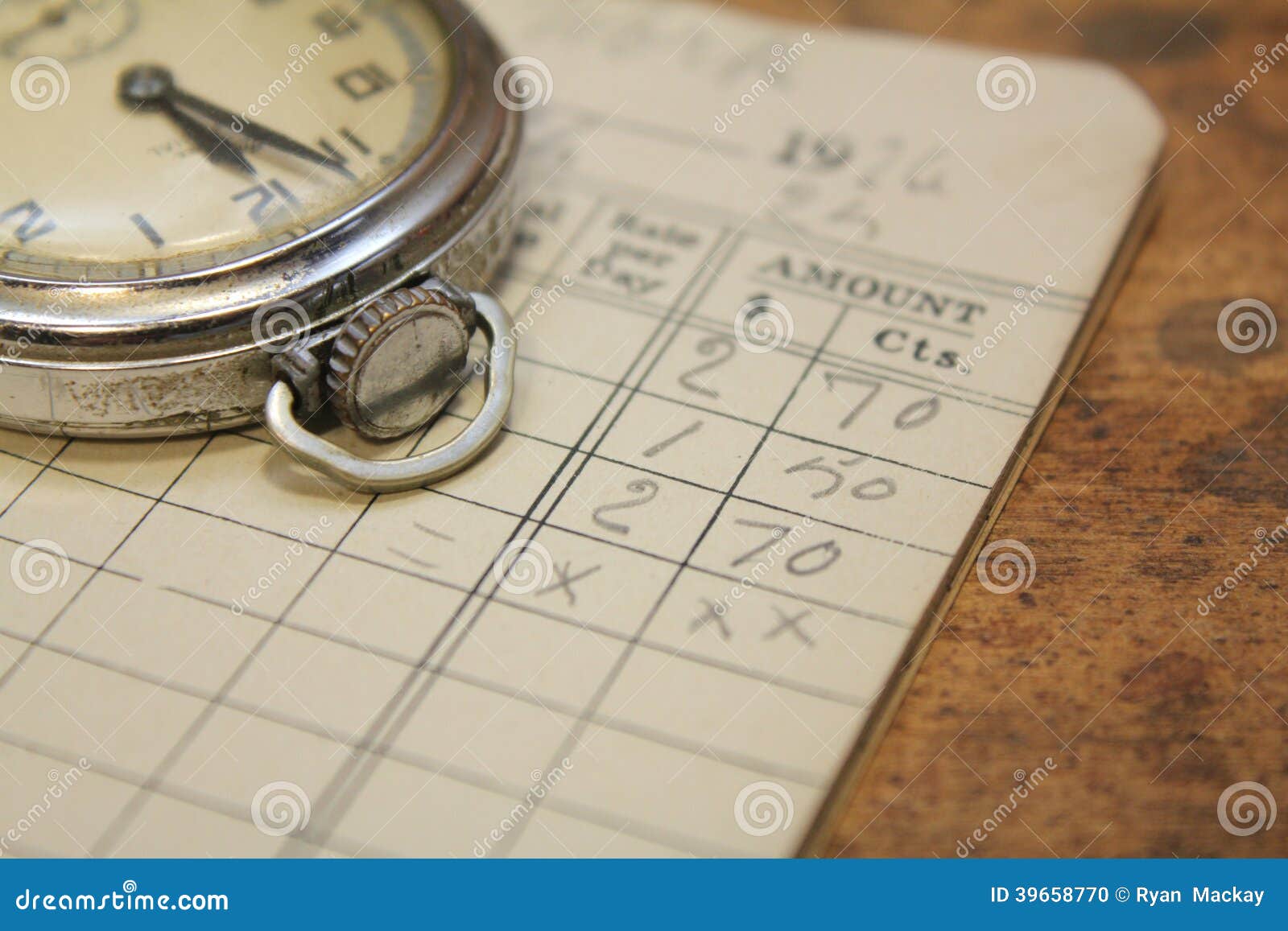 Time card stock photo. Image of check, employee, watch - 39658770