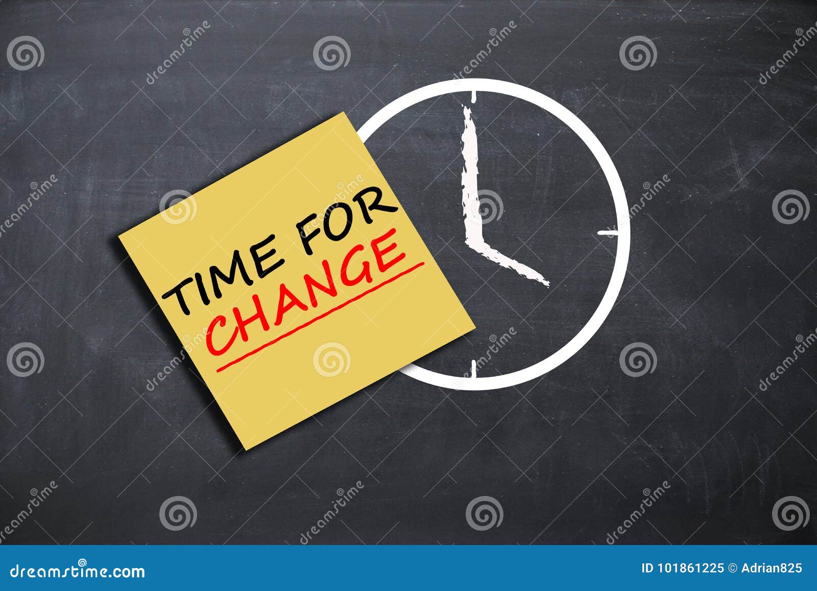 Time for Change Concept with Alarm Clock and Paper Note on School Board ...