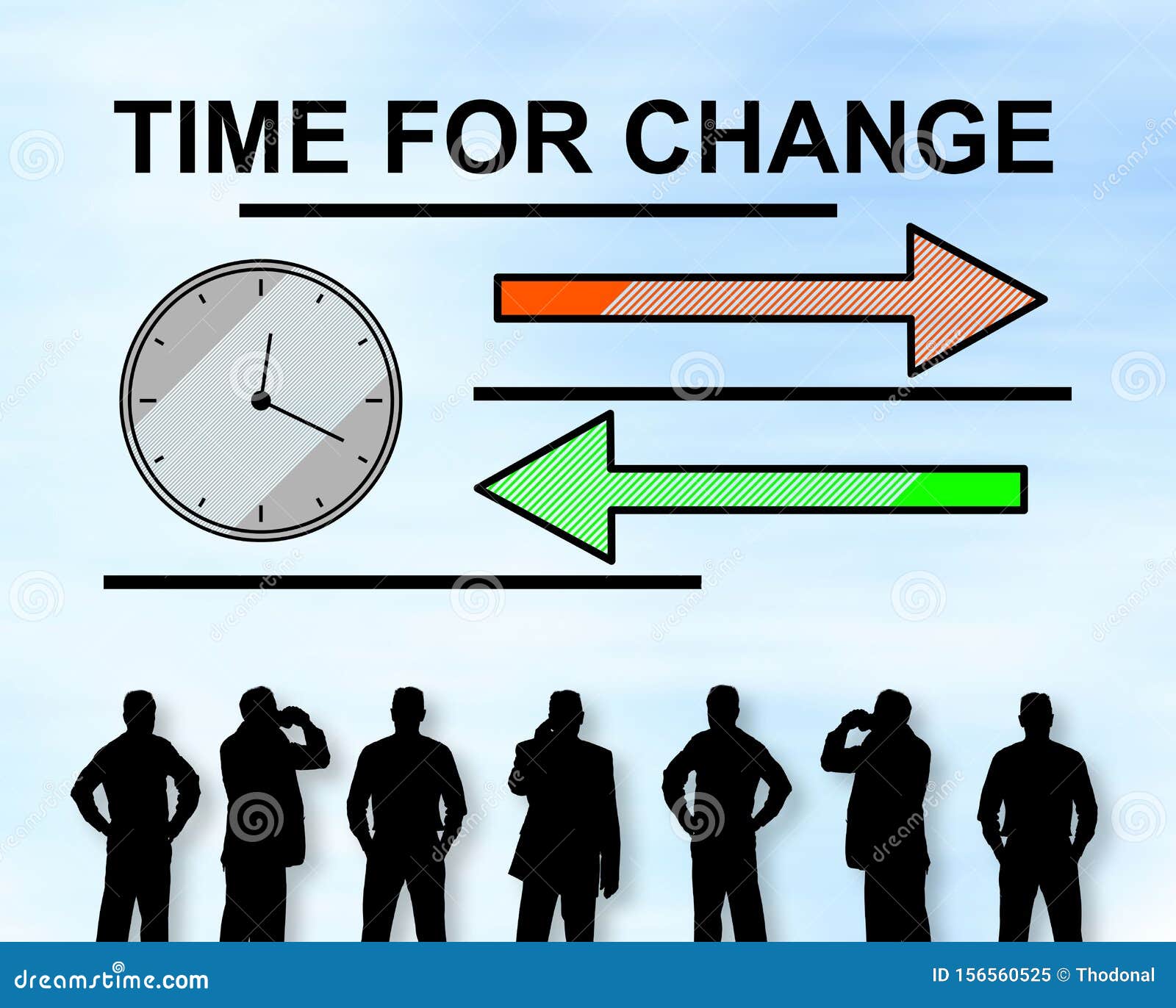 Time for Change Concept on a Wall Stock Illustration - Illustration of ...