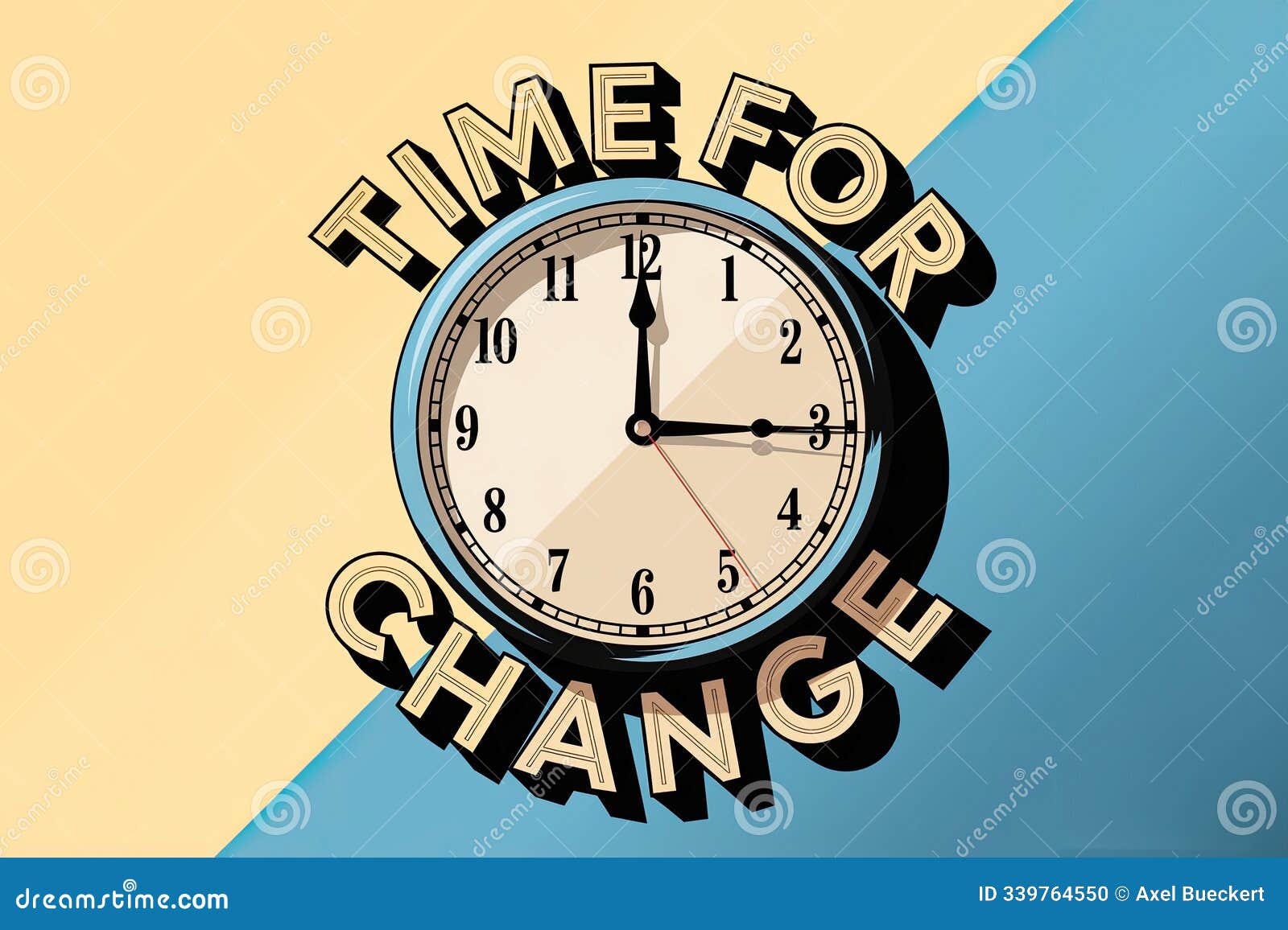 Time for Change Illustration with Clock and Text Phrase Stock Photo ...