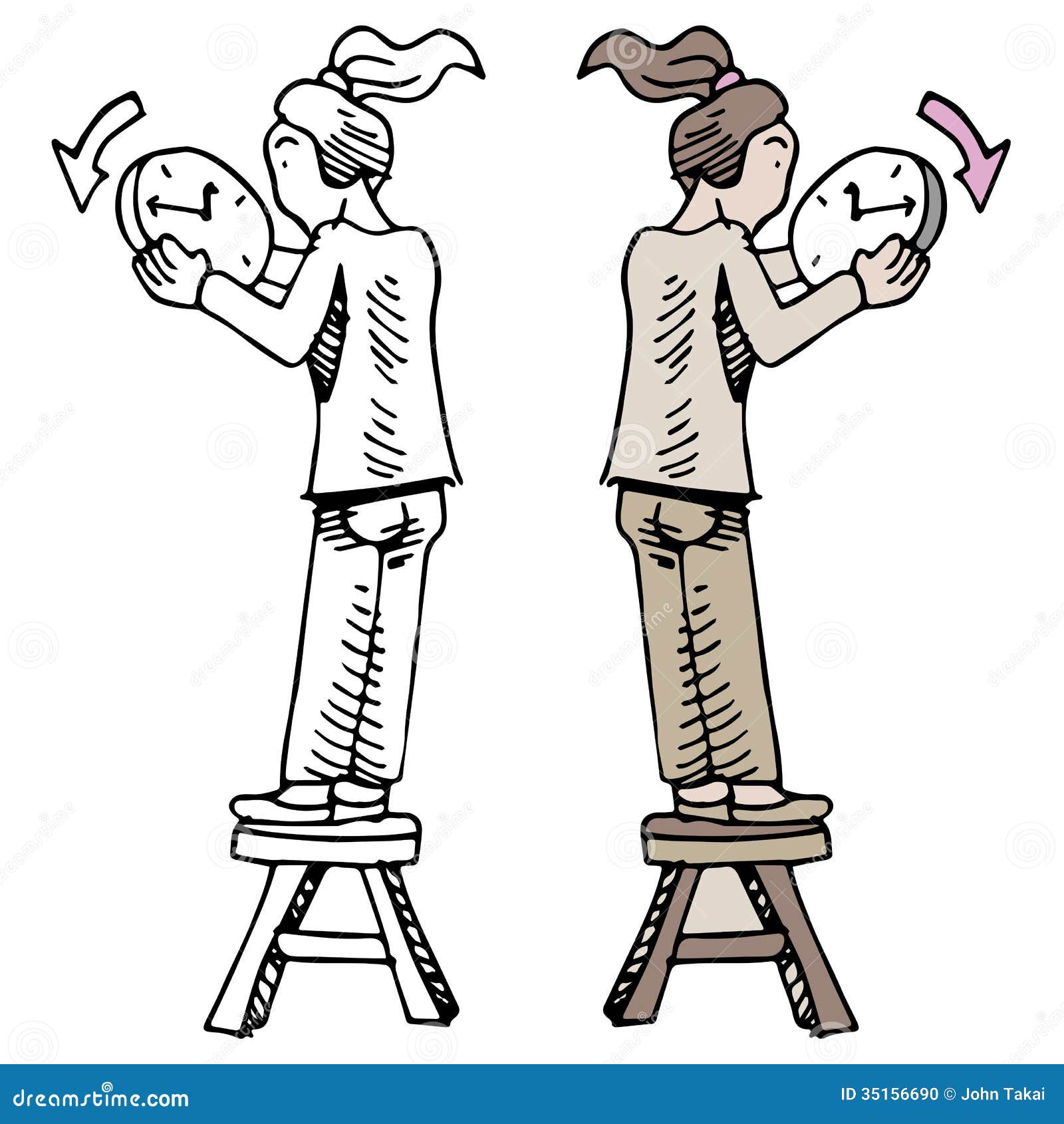 Adjusting Time On Clock, Icon Vector Illustration | CartoonDealer.com ...