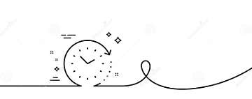 Time Change Line Icon. Clock Sign. Watch. Continuous Line with Curl. Vector Stock Illustration ...