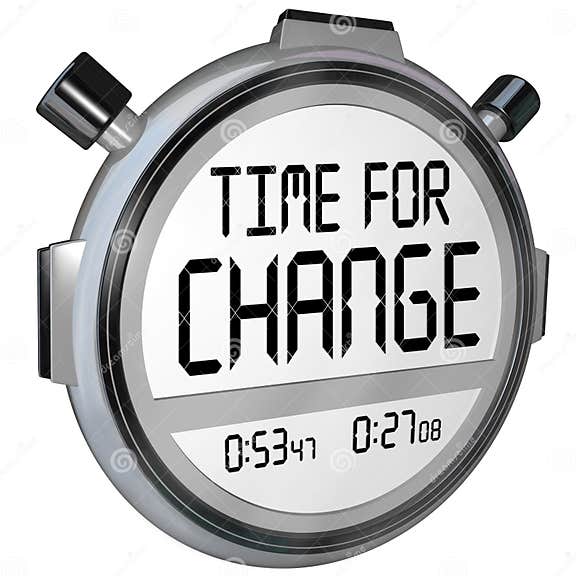 Time for Change Stopwatch Timer Clock Stock Illustration - Illustration ...