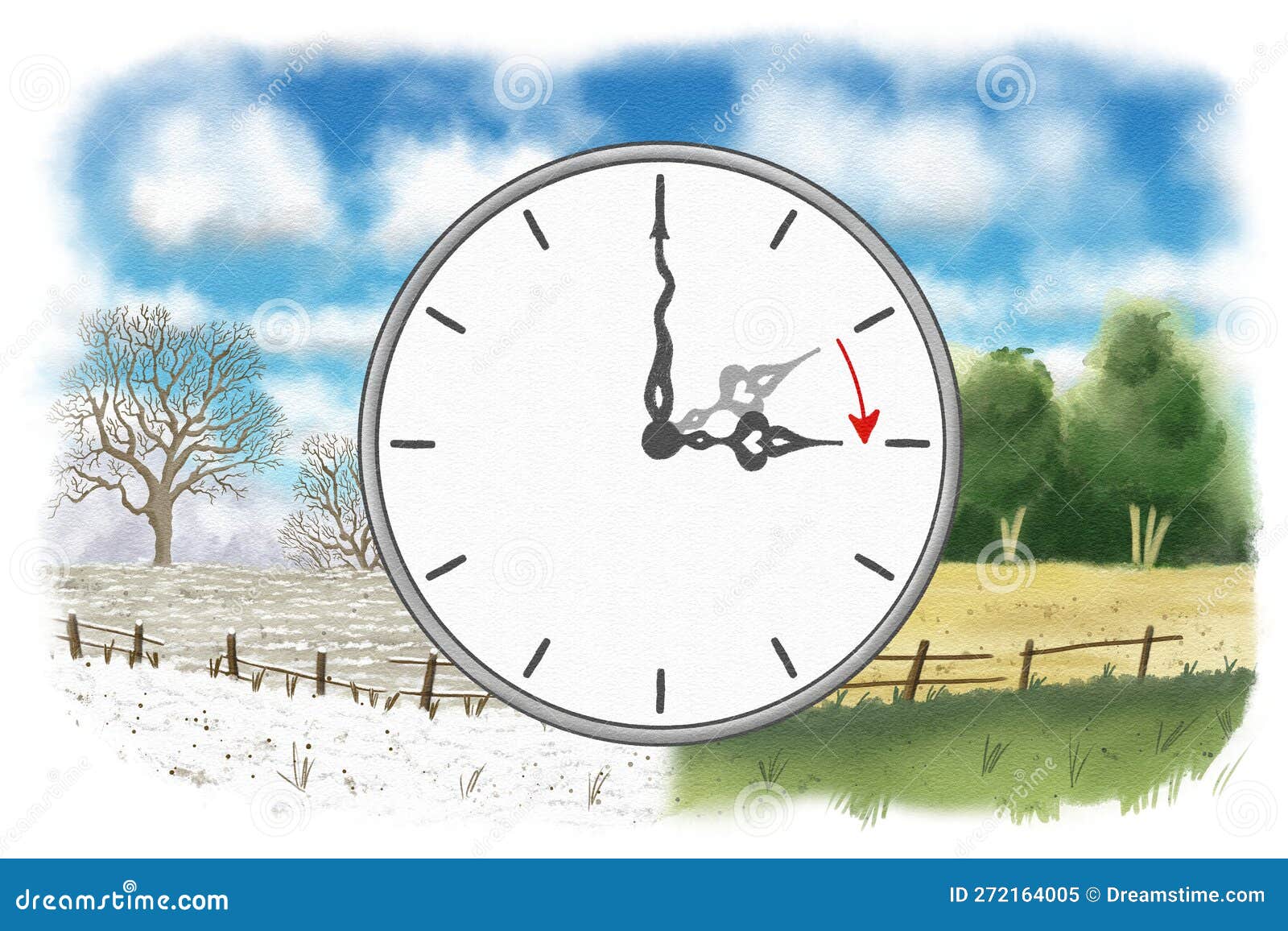 Time Change To Daylight Saving Time Stock Illustration - Illustration ...