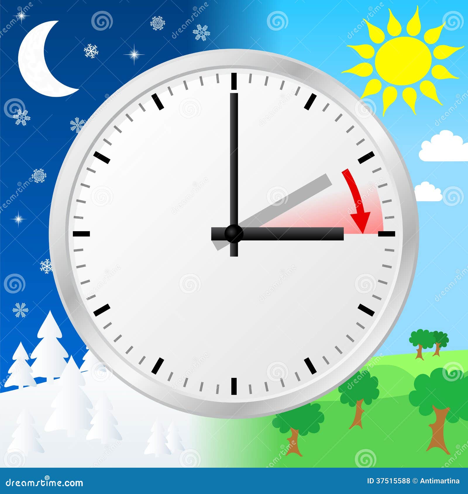 Time Change To Daylight Saving Time Stock Vector - Illustration of ...