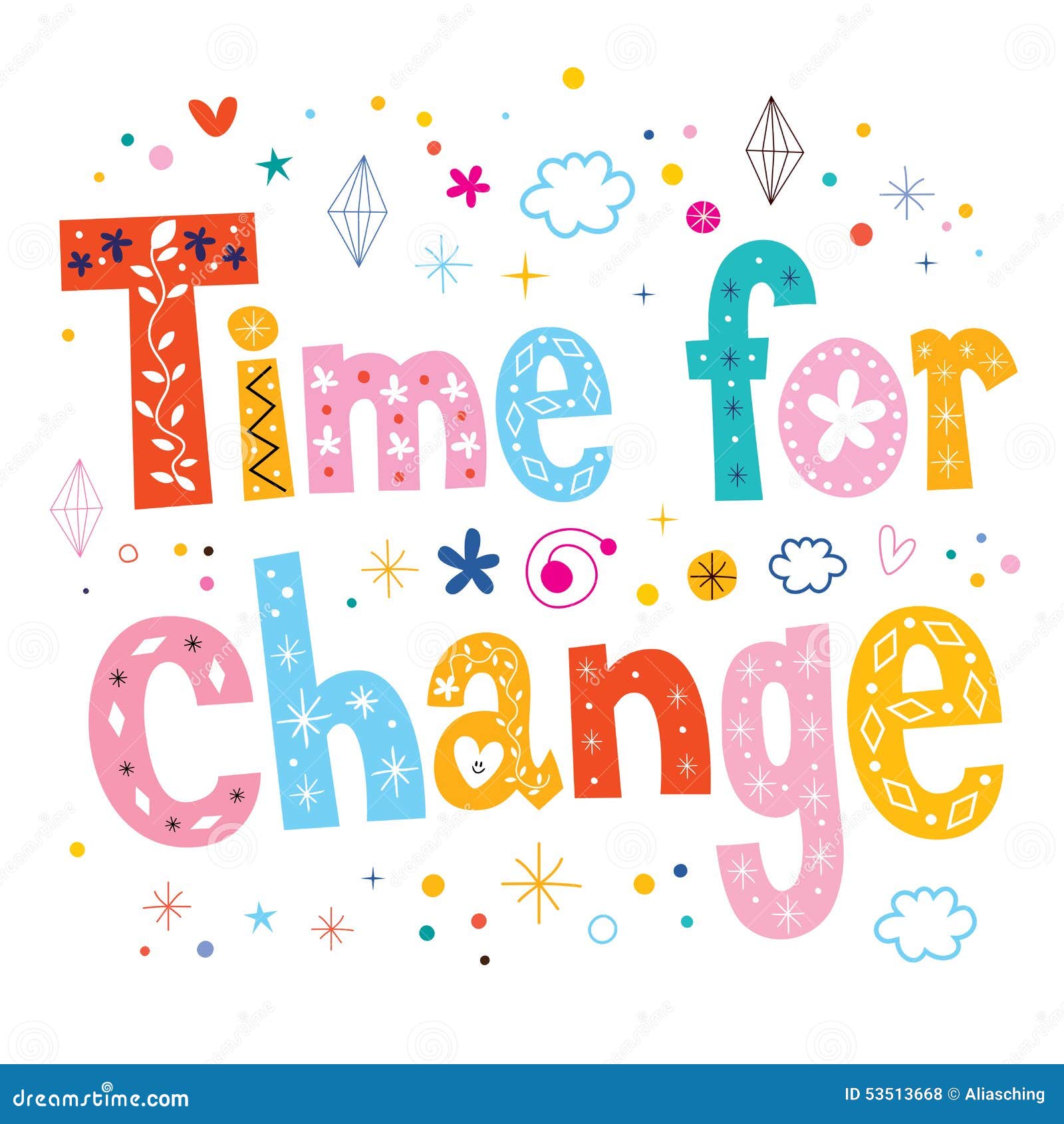Time for Change Typography Lettering Text Design Stock Vector ...