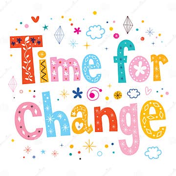 Time for Change Typography Lettering Text Design Stock Vector ...