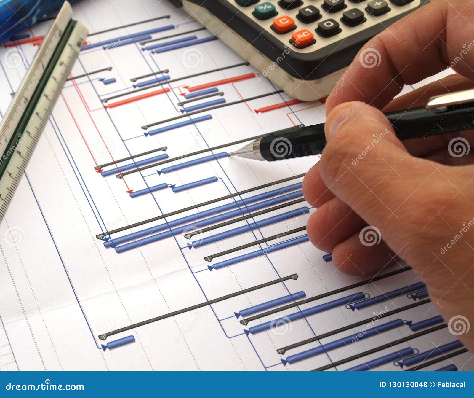 Time Chart Diagram, Construction Project Stock Photo - Image of ...