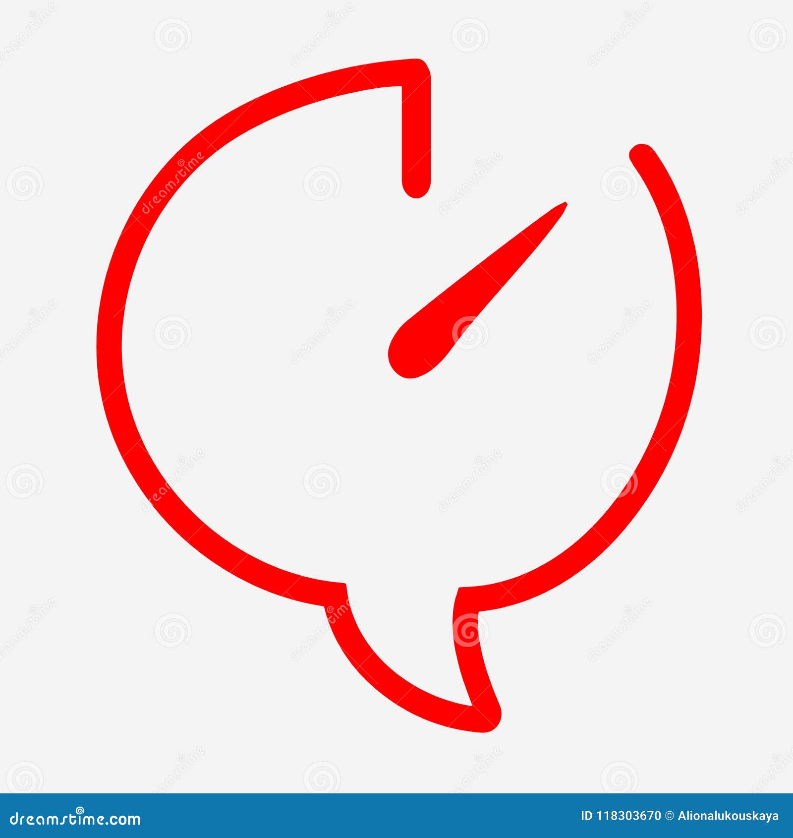 Time Chat Icon in Red Color Dialog Box Open Red Arrow is Inside Message ...