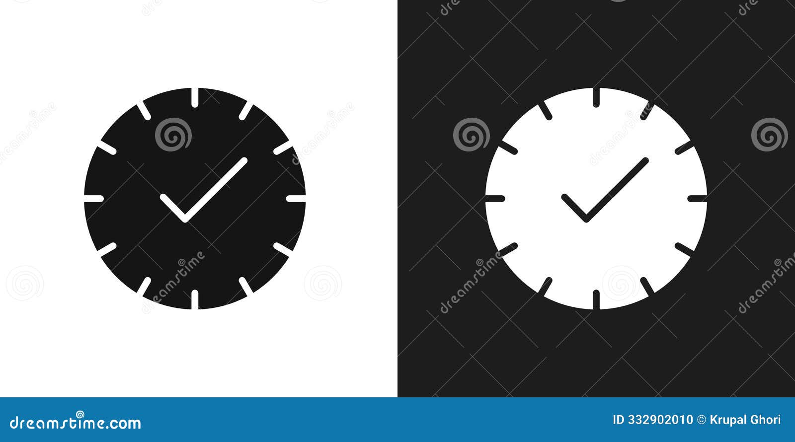 Time Check Icon Logo Set Vector Stock Vector - Illustration of white ...