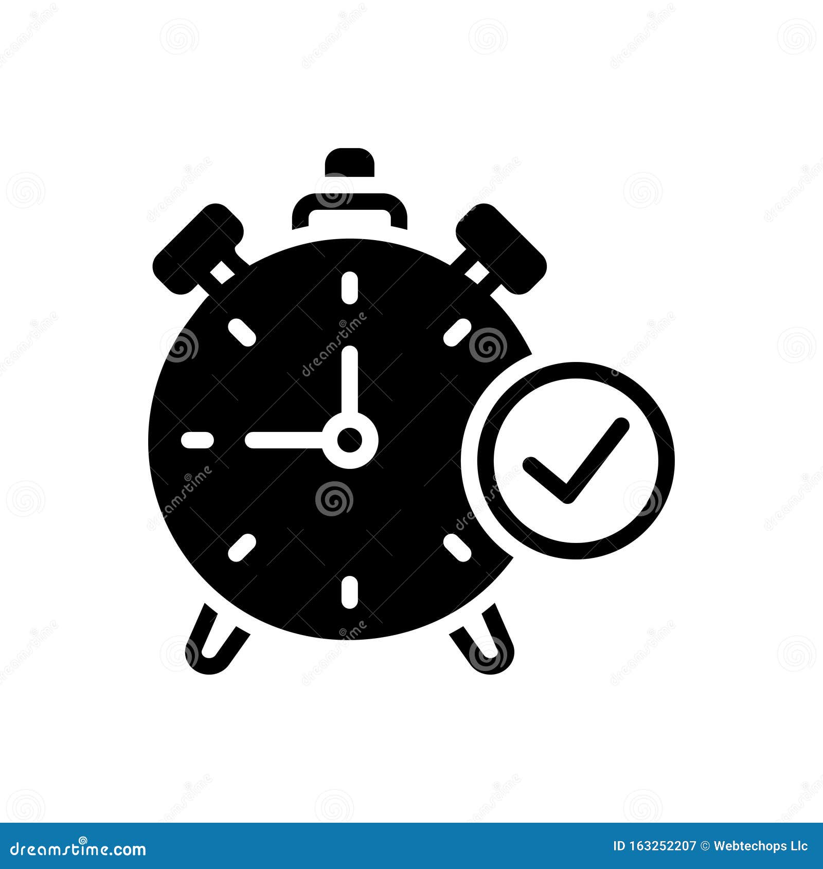 Black Solid Icon for Time Check Symbol, Ready and Timer Stock Vector ...