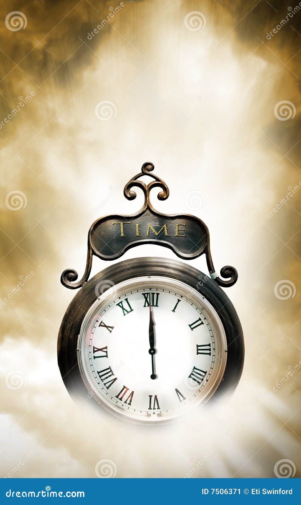 Time clock stock image. Image of background, golden, midnight - 7506371