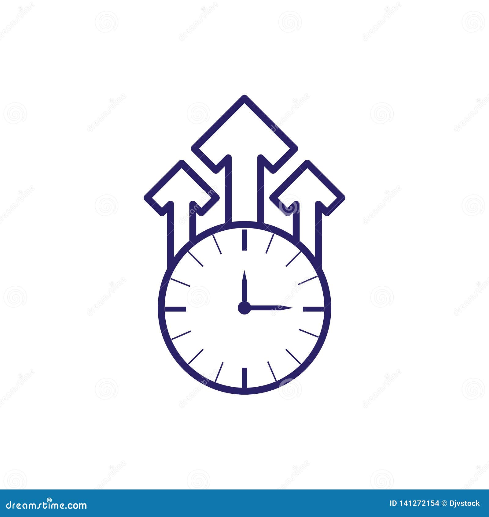 Time clock with arrows up stock vector. Illustration of shop - 141272154