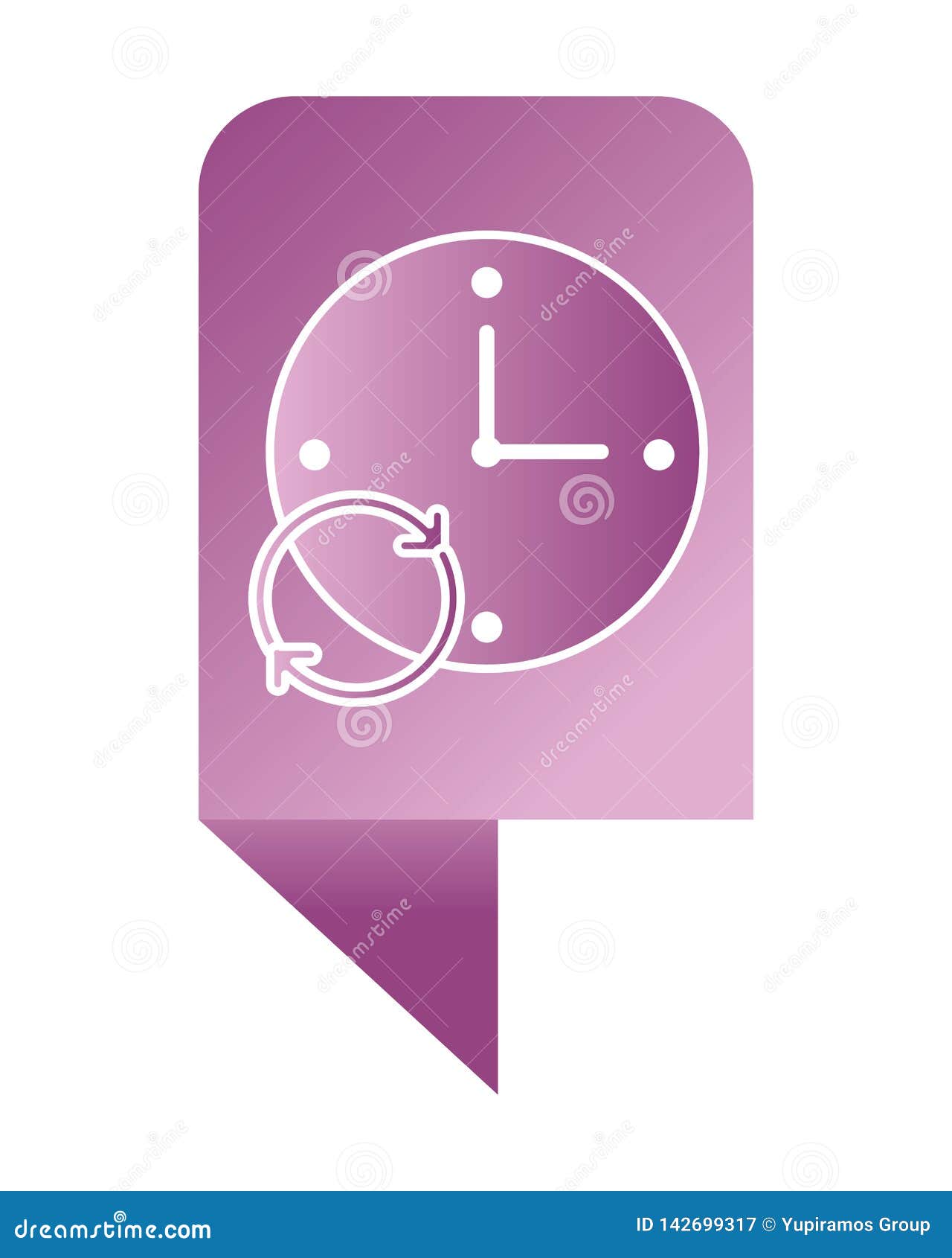 Time clock cartoon stock vector. Illustration of purple - 142699317