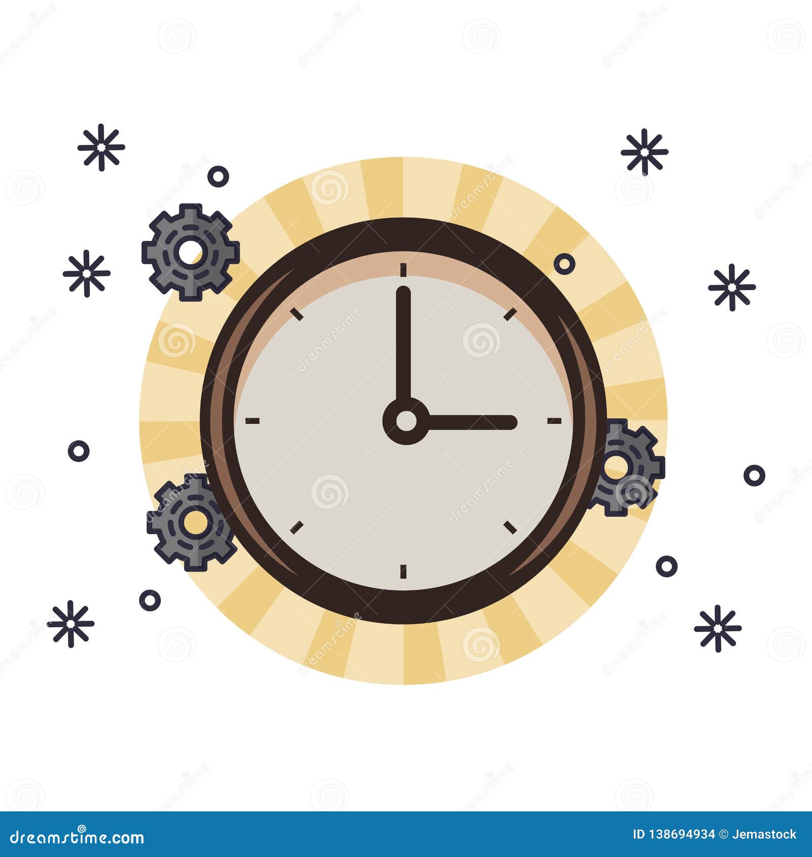 Time clock cartoon stock vector. Illustration of chronometer - 138694934
