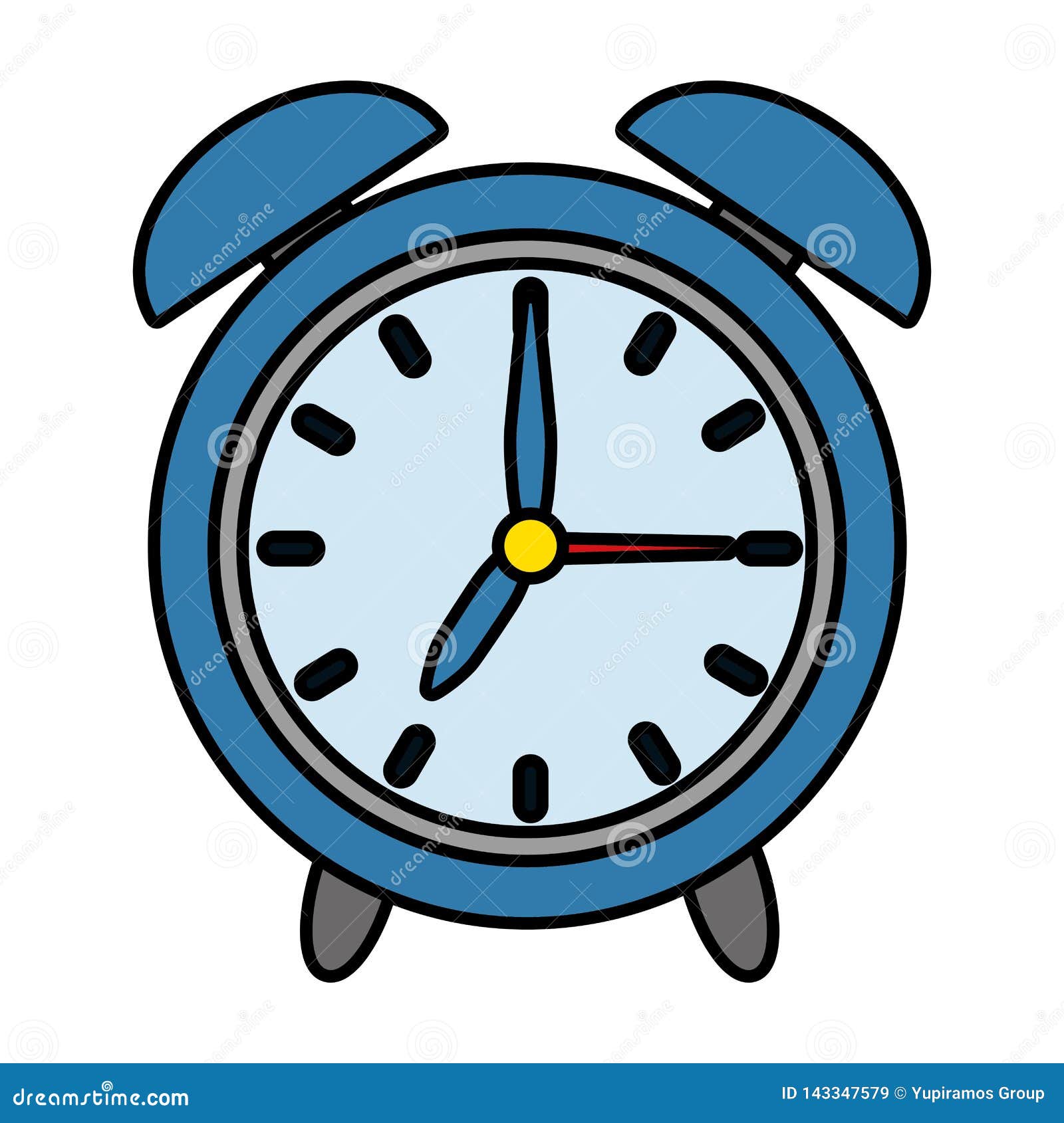 Time clock cartoon stock vector. Illustration of ring - 143347579