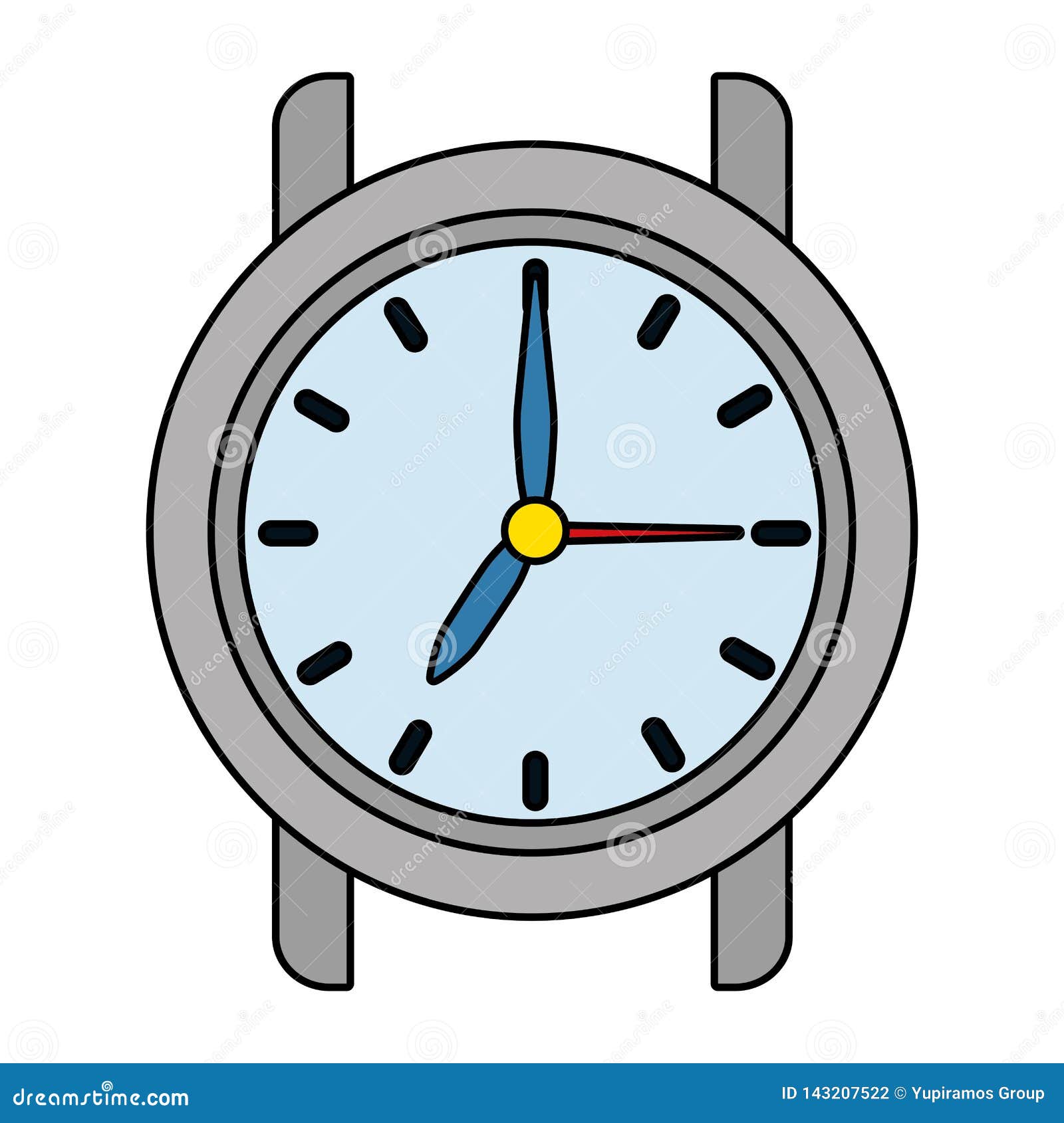 Time clock cartoon stock vector. Illustration of number - 143207522