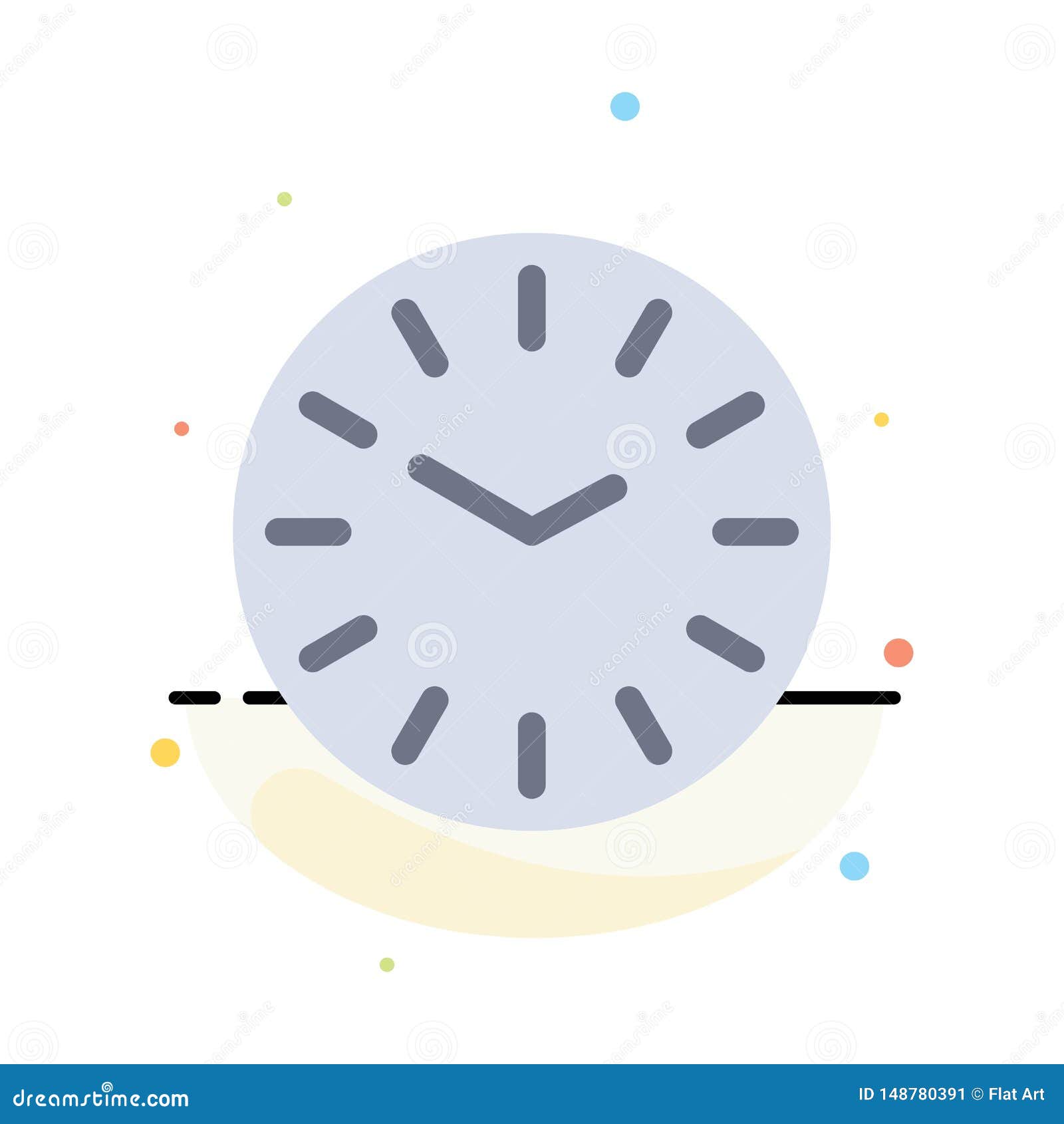 Time, Clock, Cleaning Abstract Flat Color Icon Template Stock Vector ...