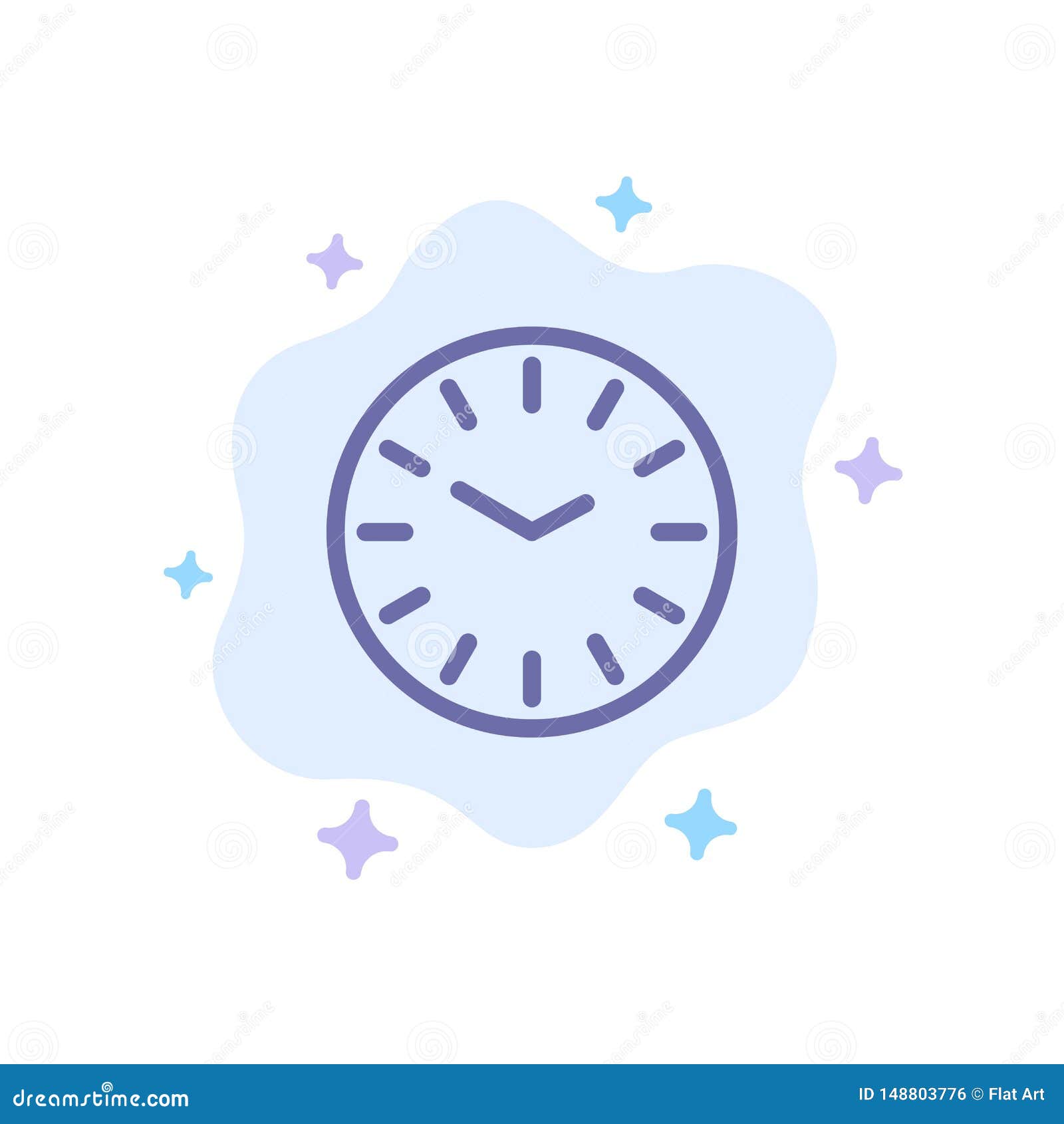 Time, Clock, Cleaning Blue Icon on Abstract Cloud Background Stock ...