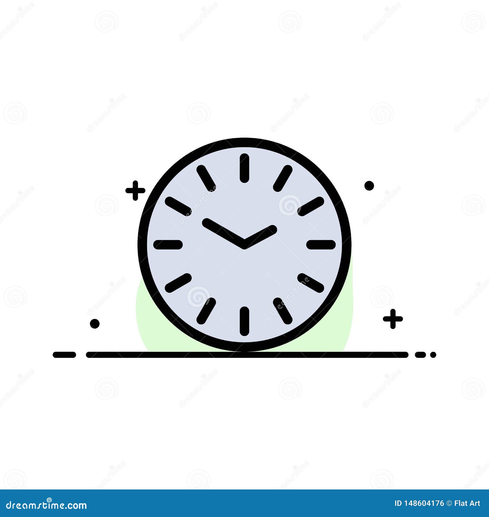 Time, Clock, Cleaning Business Flat Line Filled Icon Vector Banner ...