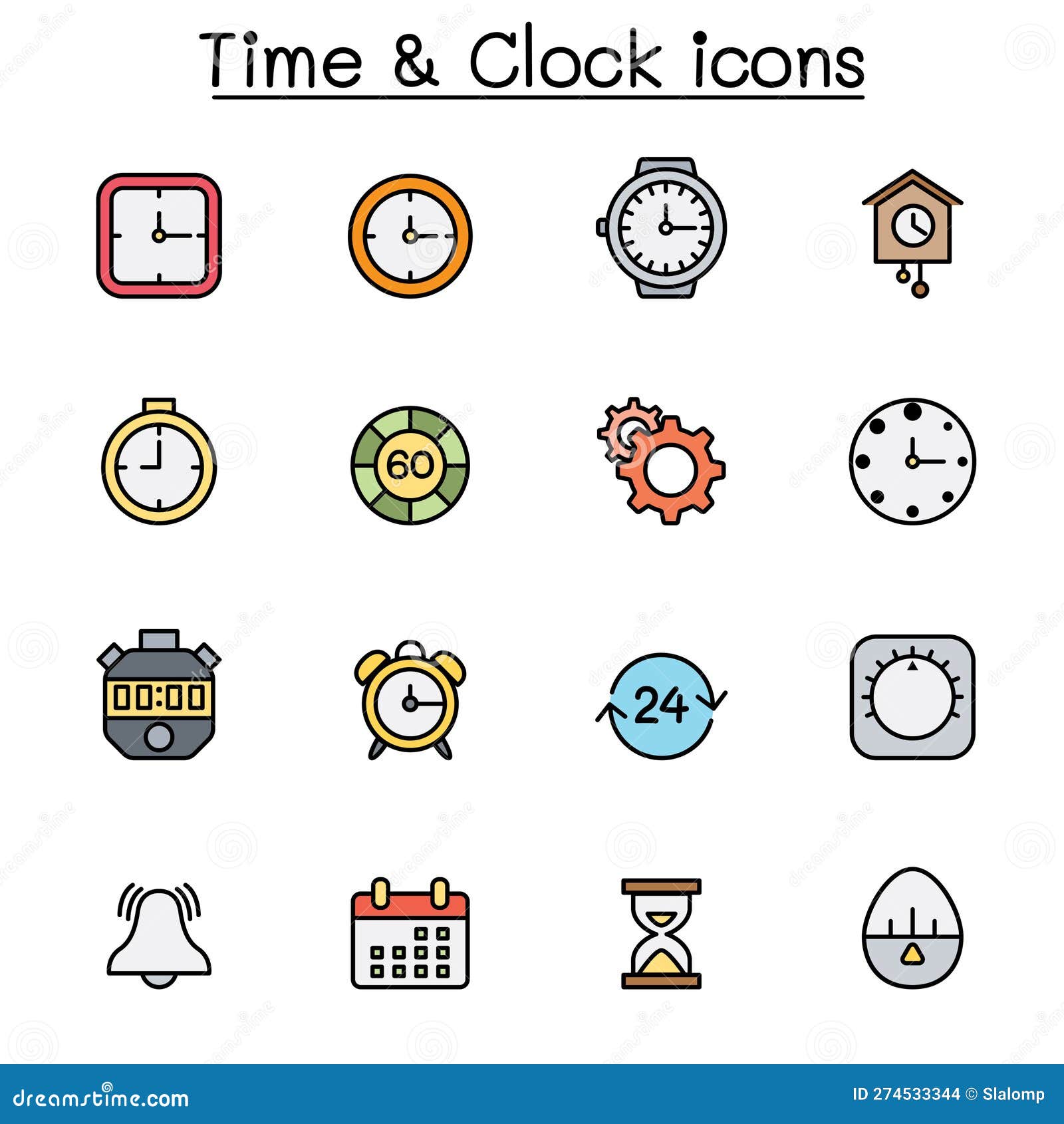 Clock With Color Spectrum Vector Illustration | CartoonDealer.com #37977952
