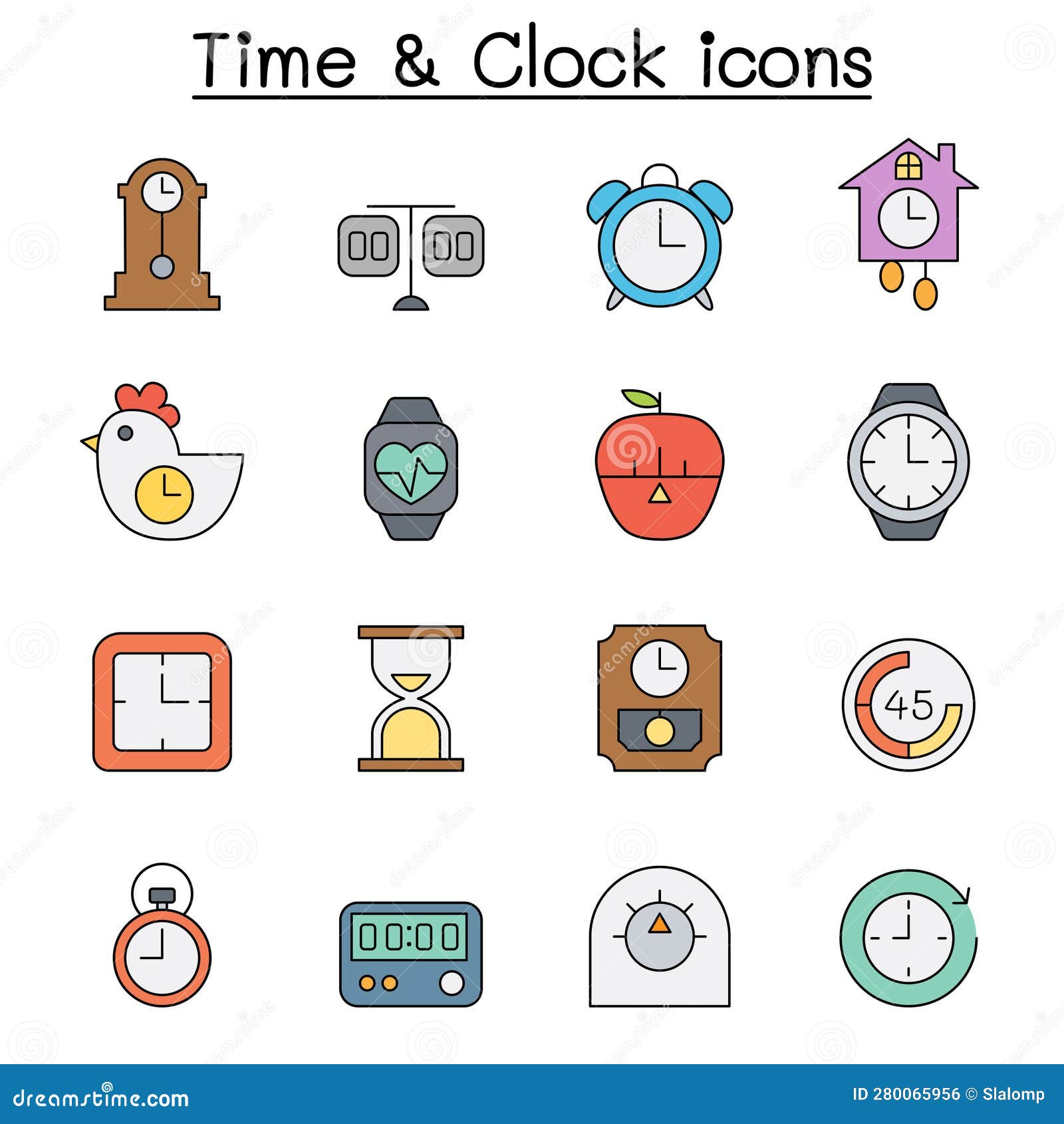 Clock With Color Spectrum Vector Illustration | CartoonDealer.com #37977952