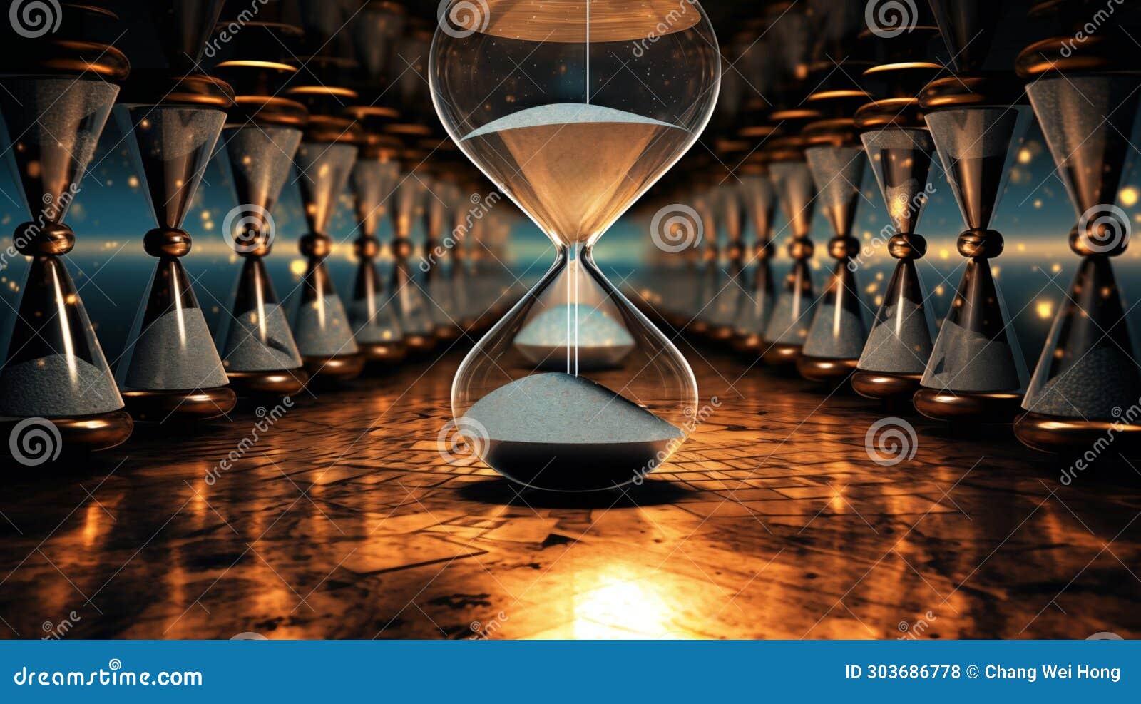 Time with Clock Faces, Hourglasses, and Surreal Elements Symbolizing ...