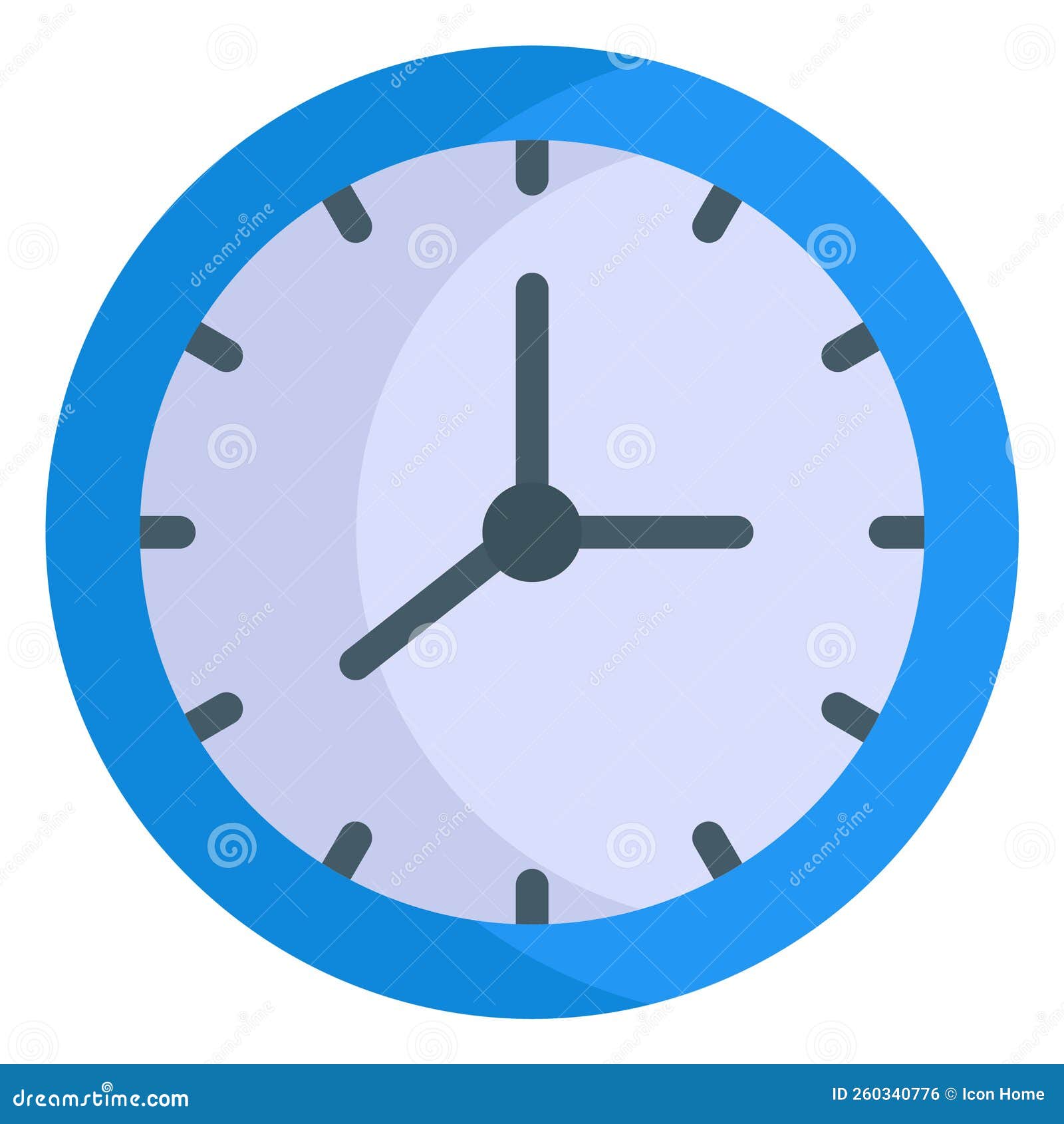 Time, clock flat line icon stock vector. Illustration of sign - 260340776