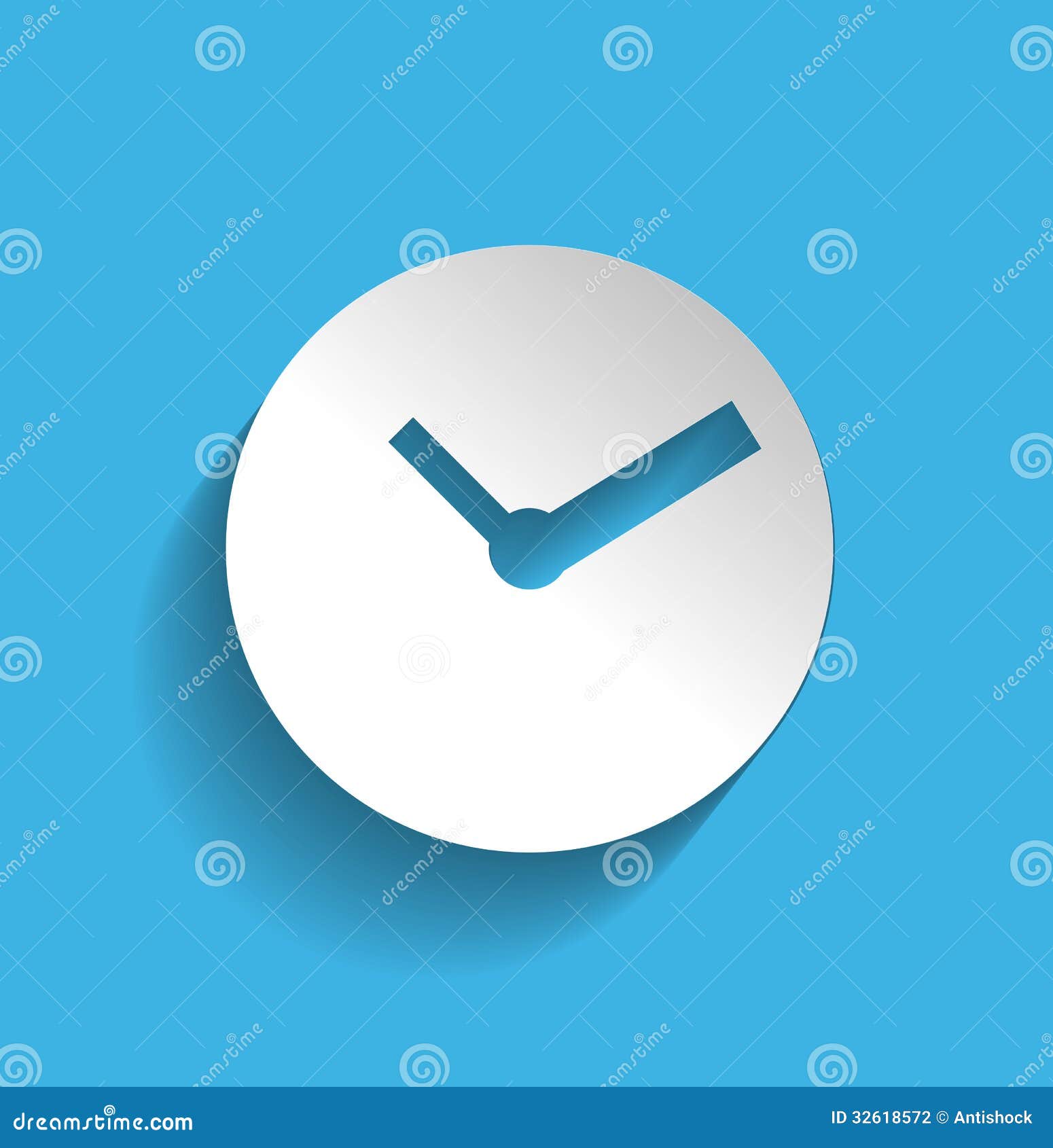 Time Clock Icon Modern Flat Design Stock Vector - Illustration of icon ...