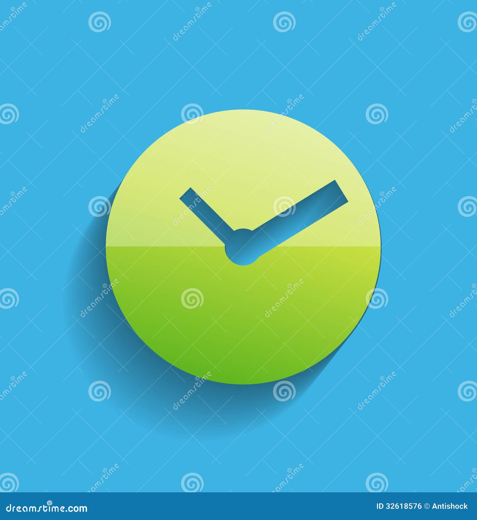 Time Clock Icon Modern Flat Design Stock Vector - Illustration of ...