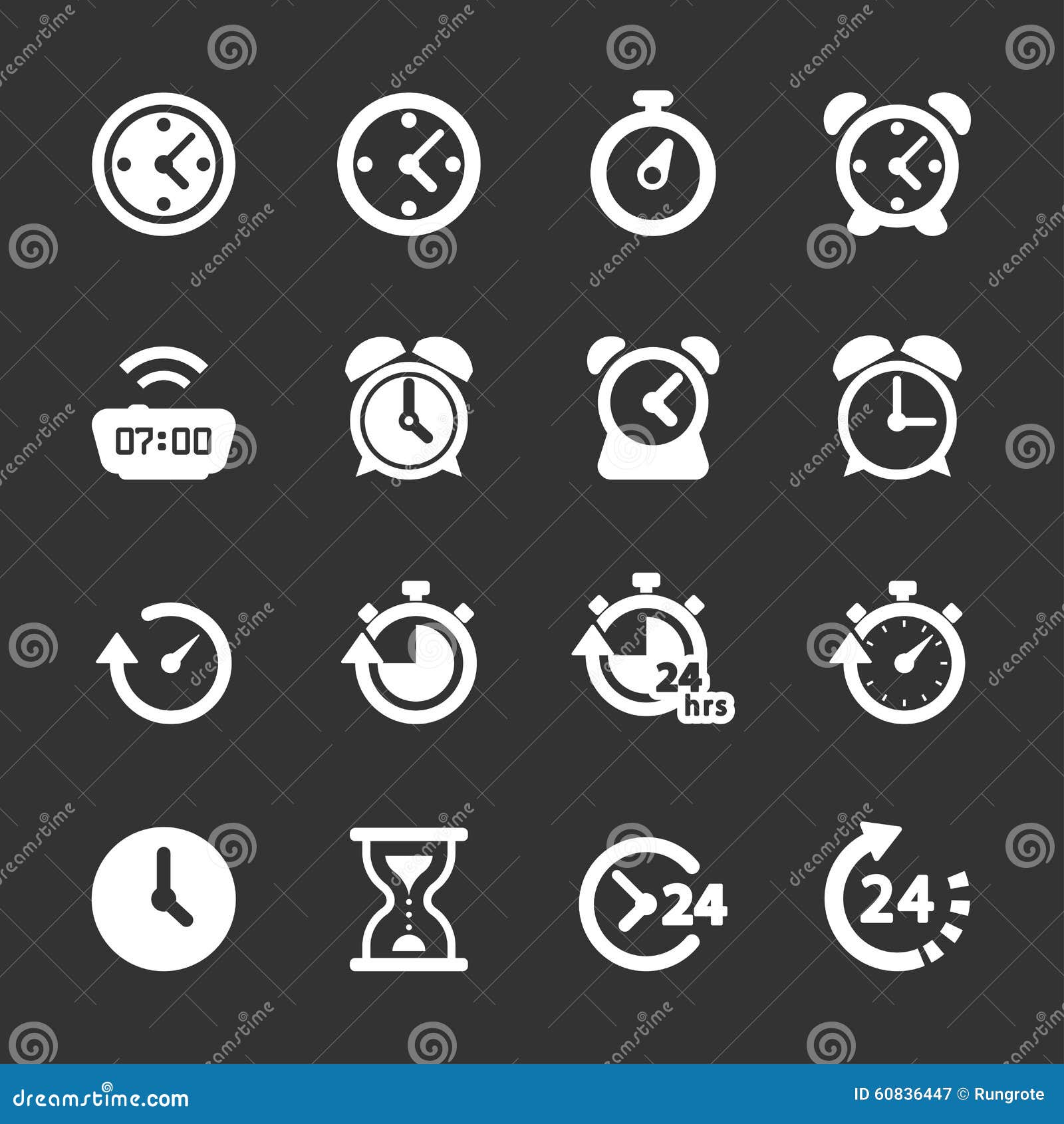 Time and Clock Icon Set, Vector Eps10 Stock Vector - Illustration of ...