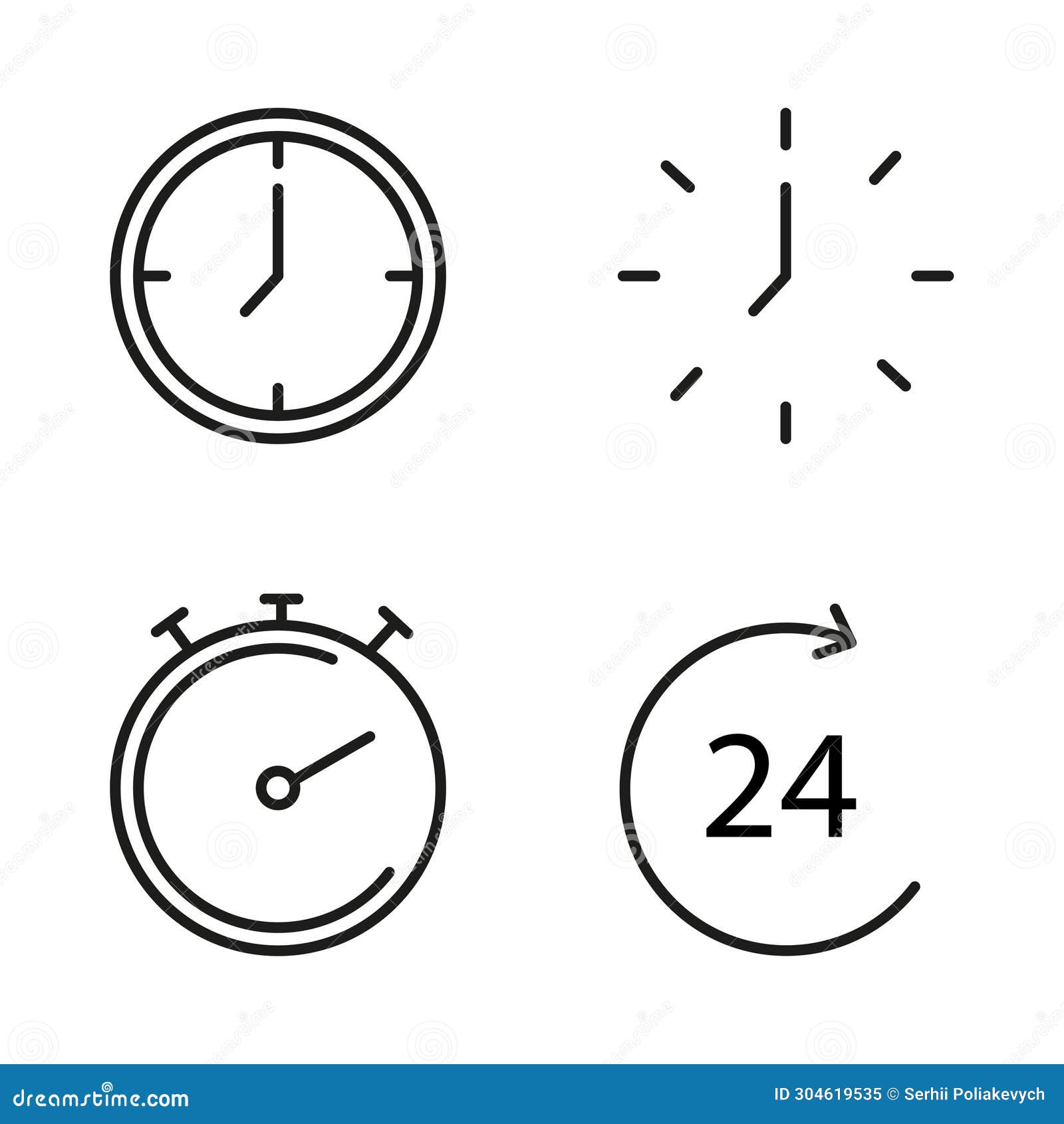 Time and Clock Icon Set. Vector Illustration. EPS 10 Stock Vector ...