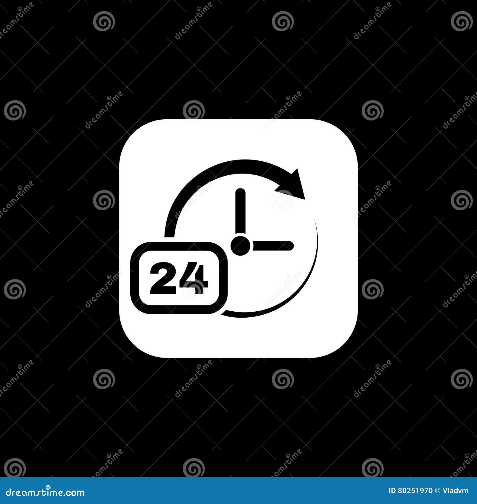 Time, Clock Icon. Time and Watch, Timer, 24 Hours Symbol. UI. Web. Logo ...