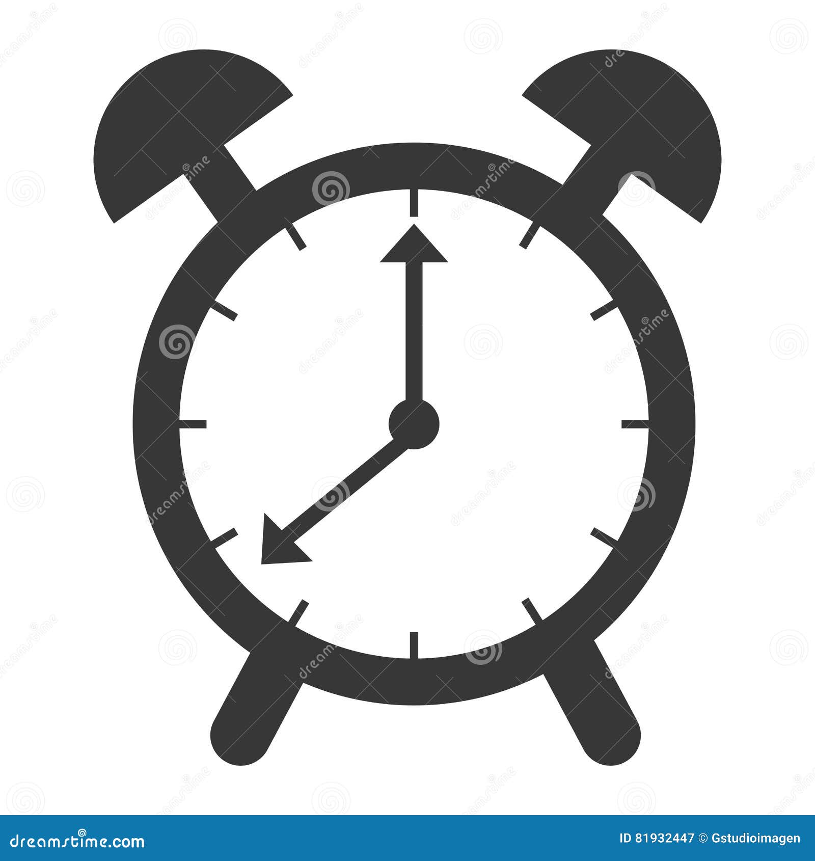 Time and Clock Isolated Icon. Stock Vector - Illustration of black ...