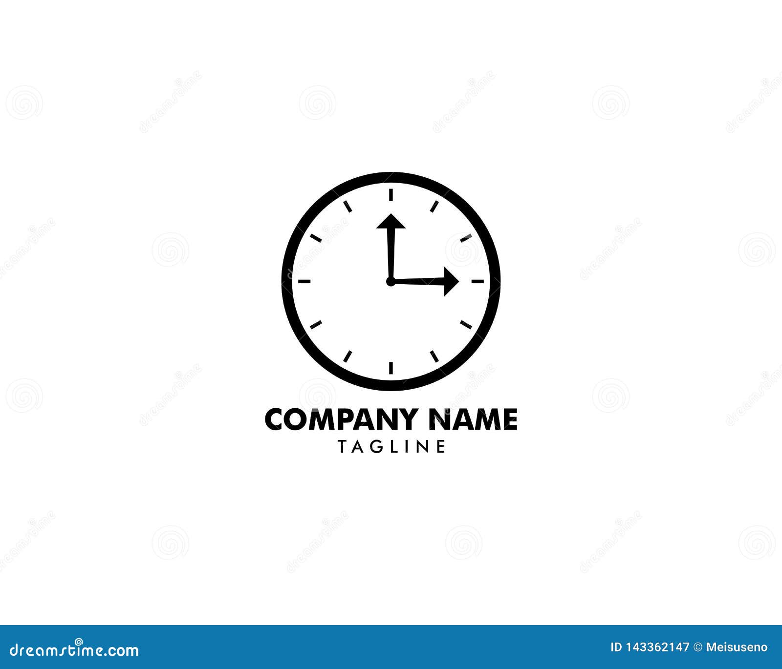 Time Clock Logo Design Template Stock Vector - Illustration of flat ...